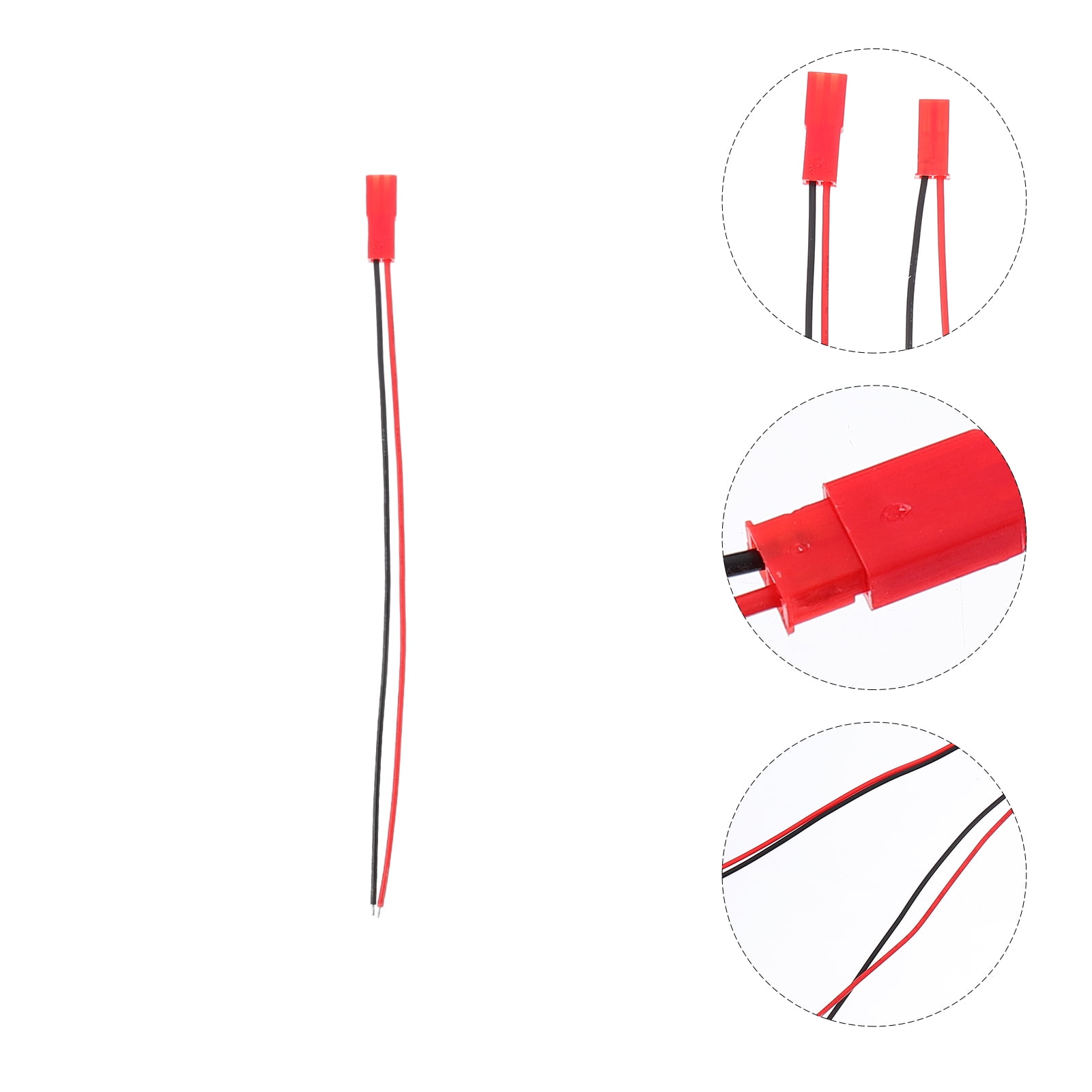 FRCOLOR JST Plug Adapter Cable Wire for LED Light Red PVC Material 2 ...
