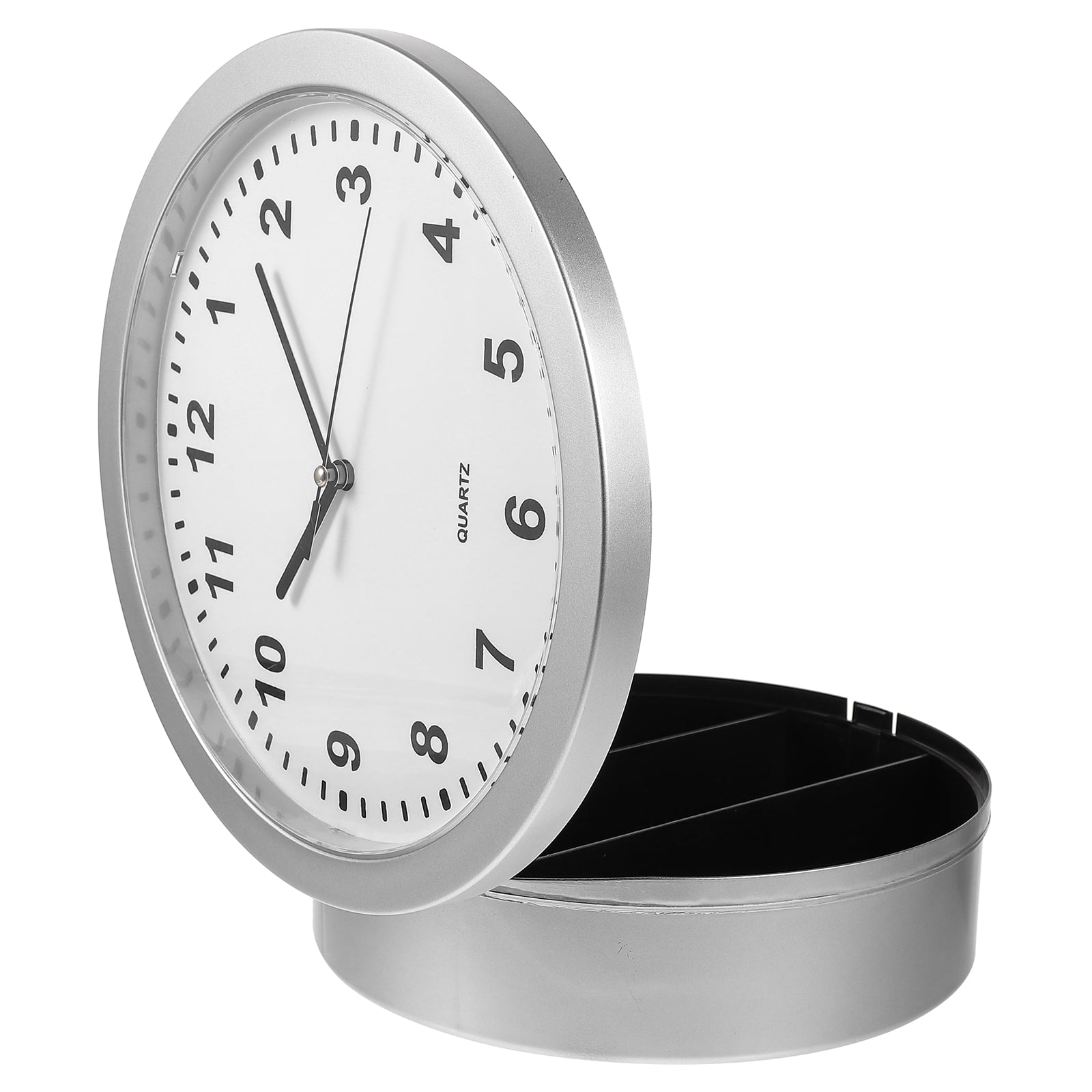 FRCOLOR Key Lock Boxes Office Security Clock Small Safe Box Silver ...
