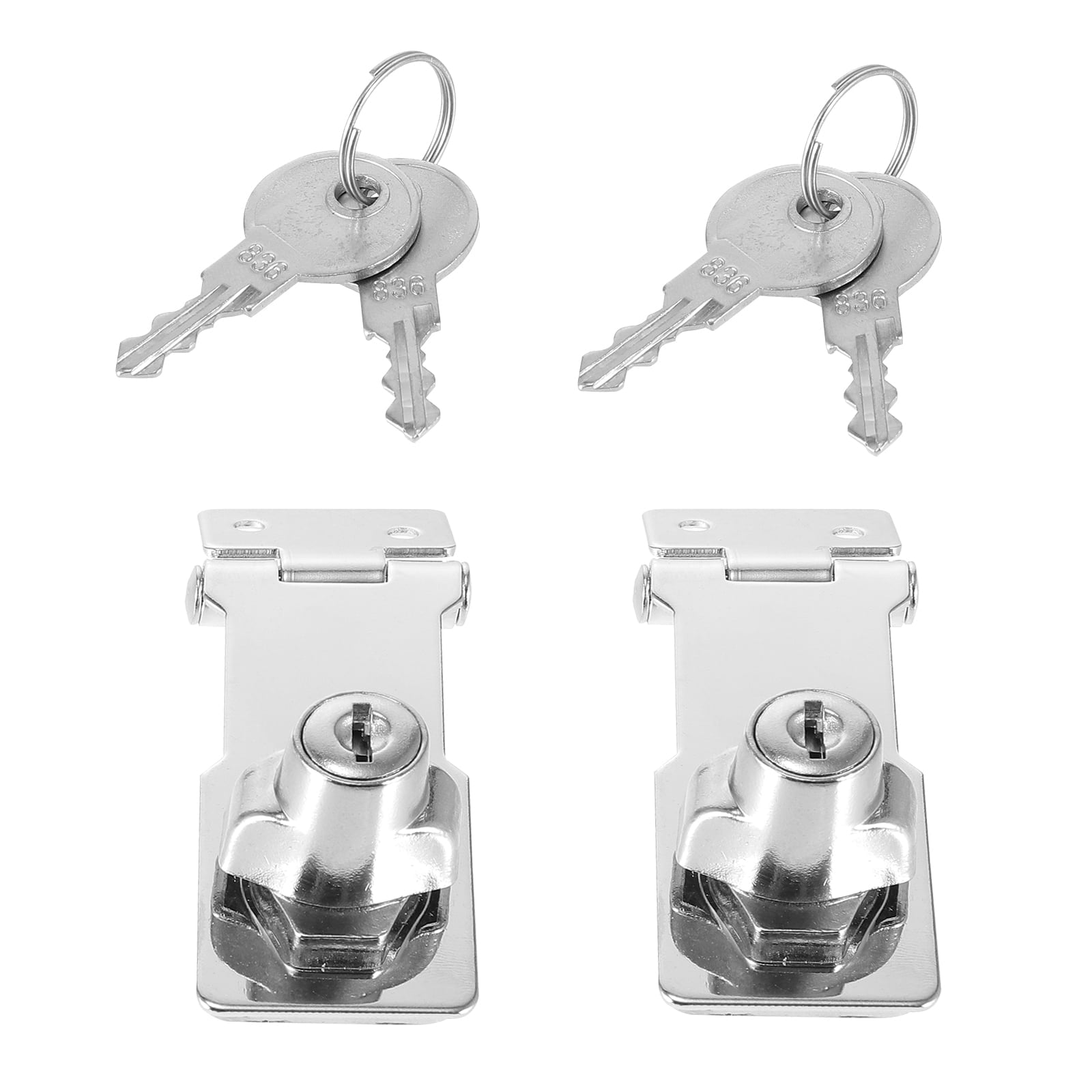 PAMINGONO Metal Cabinet Locks Silver 2 Sets 3.15X1.30X1.18In - Walmart.com