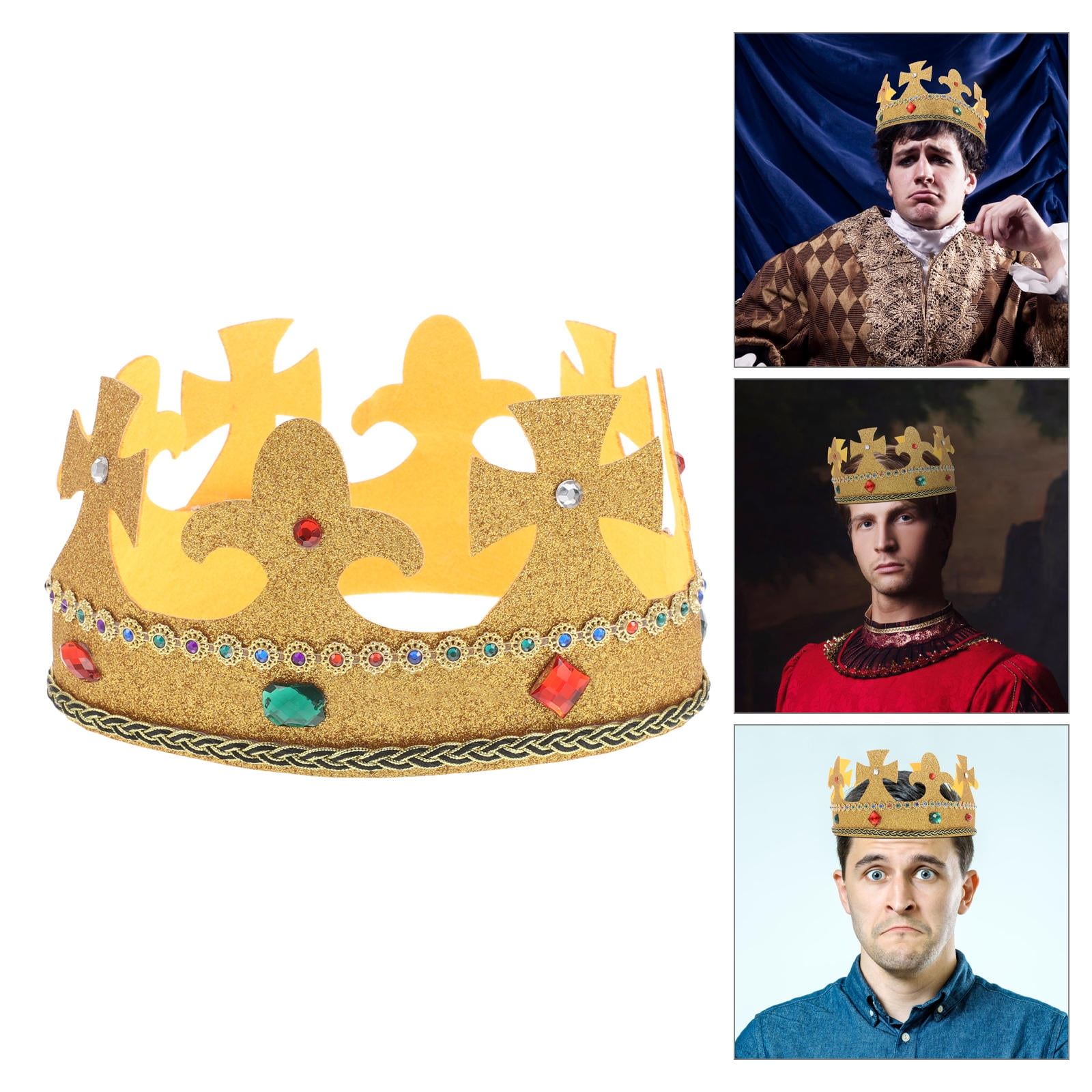 FRCOLOR King Crown Photo Props Birthday Party King Crown Cosplay King ...