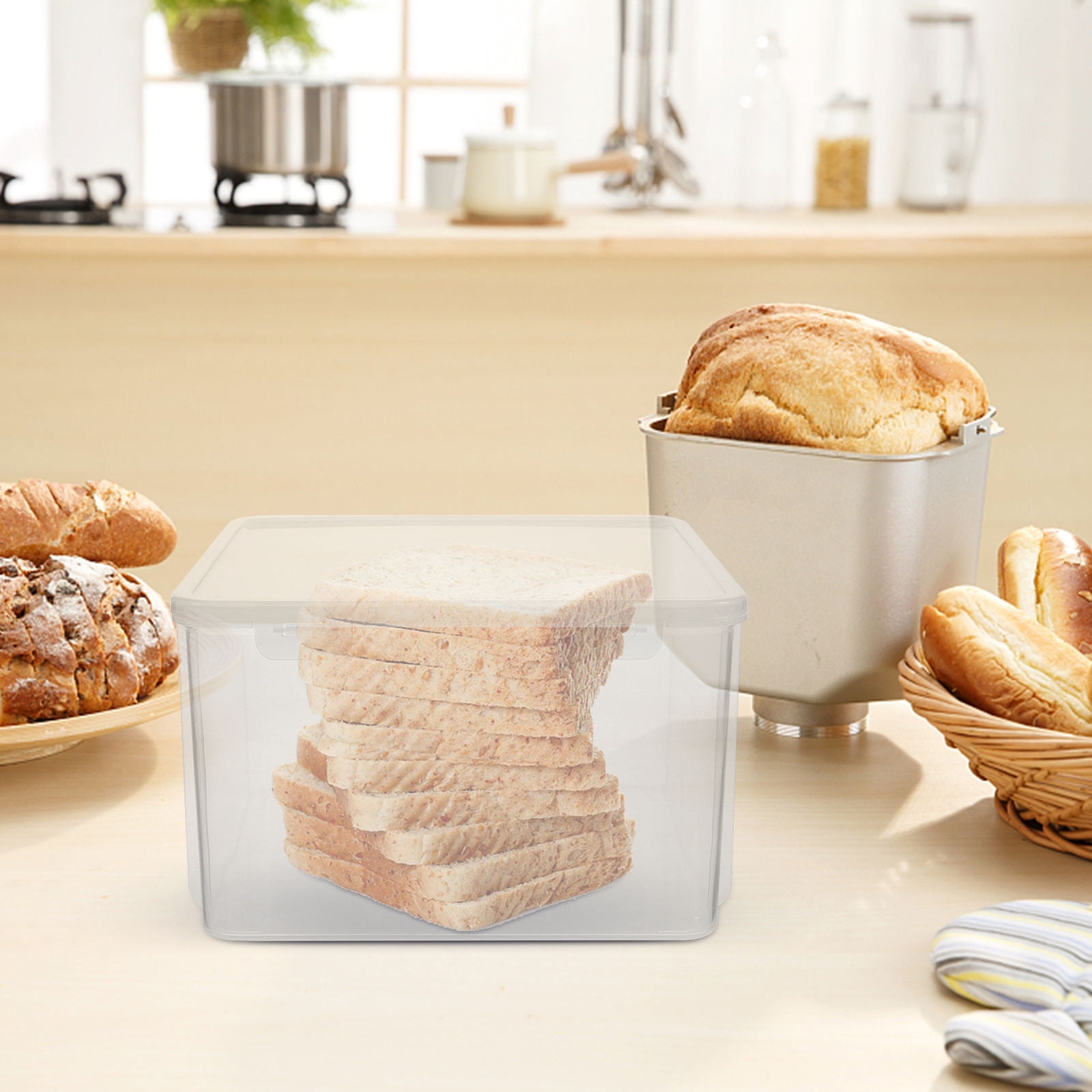 FRCOLOR Kitchen Fridge Box Toast Box Bread Storage Case With Lid Fridge ...