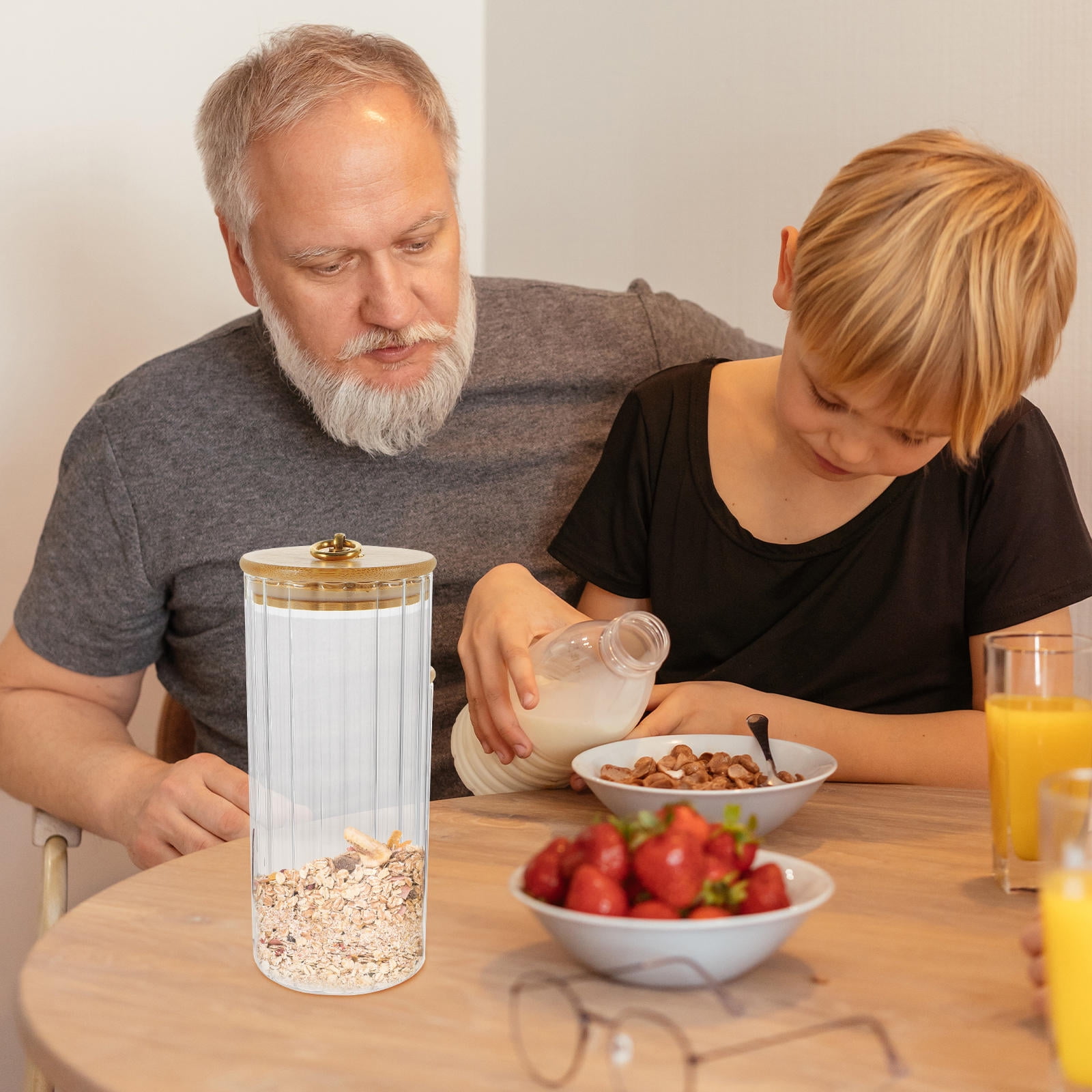 FRCOLOR Kitchen Tea Storage Jar Glass Tea Container Airtight Clear ...