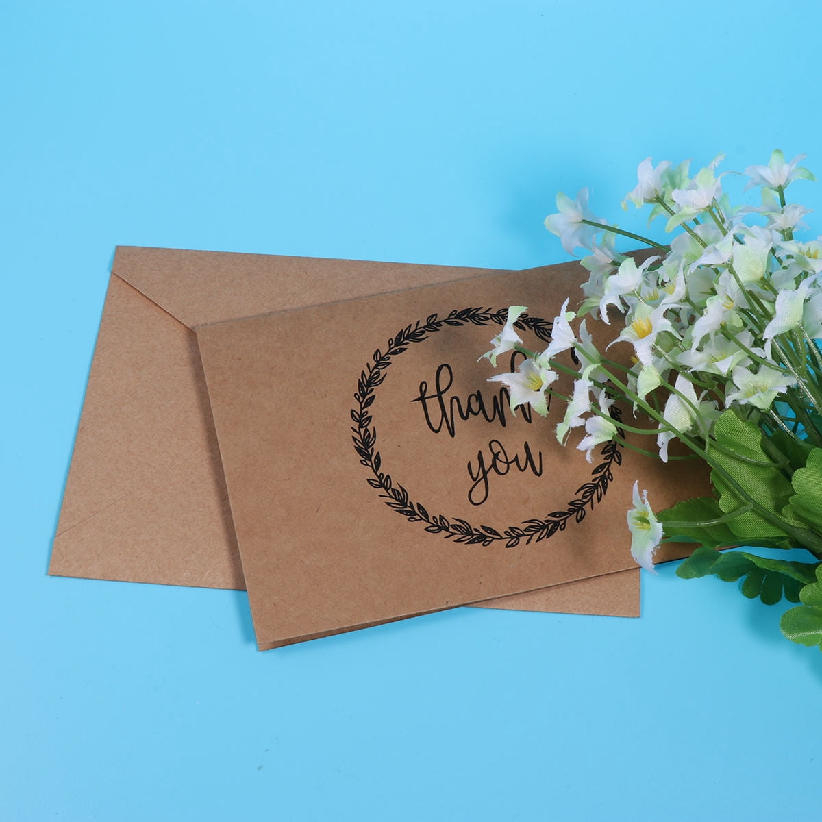 FRCOLOR Kraft Paper Envelope with Thank You Design for Writing Use ...