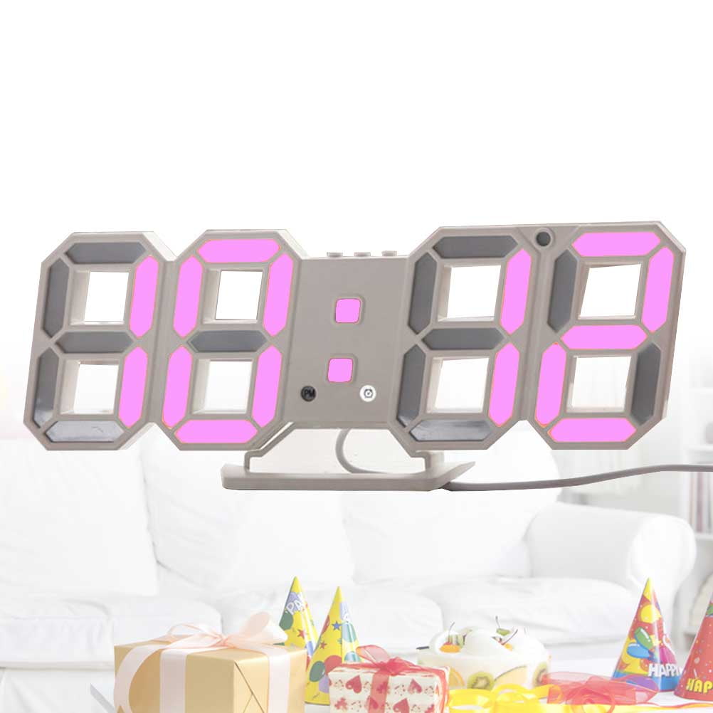 FRCOLOR LED Digital 3D Numbers Alarm Clock Electronic Adjustable ...