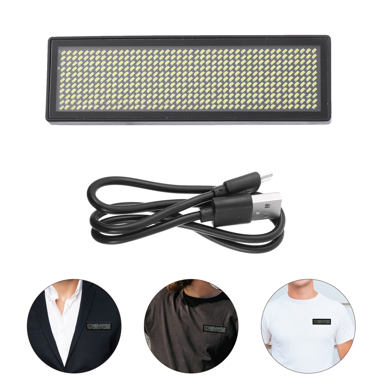 FRCOLOR LED Name Tag with USB Cable Rechargeable LED Name Badge ...