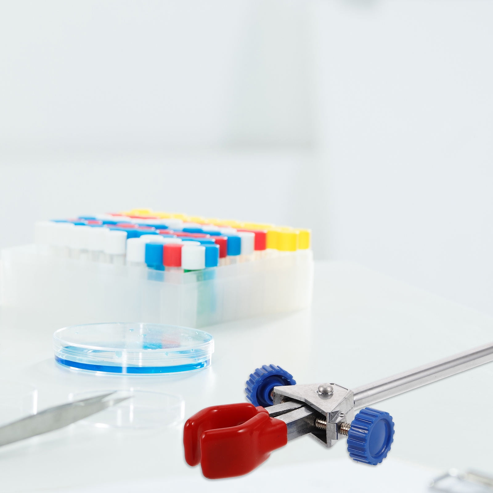 FRCOLOR Lab Clamp 2 Finger with Adjustment Prong Rubber Iron Jaw Double ...