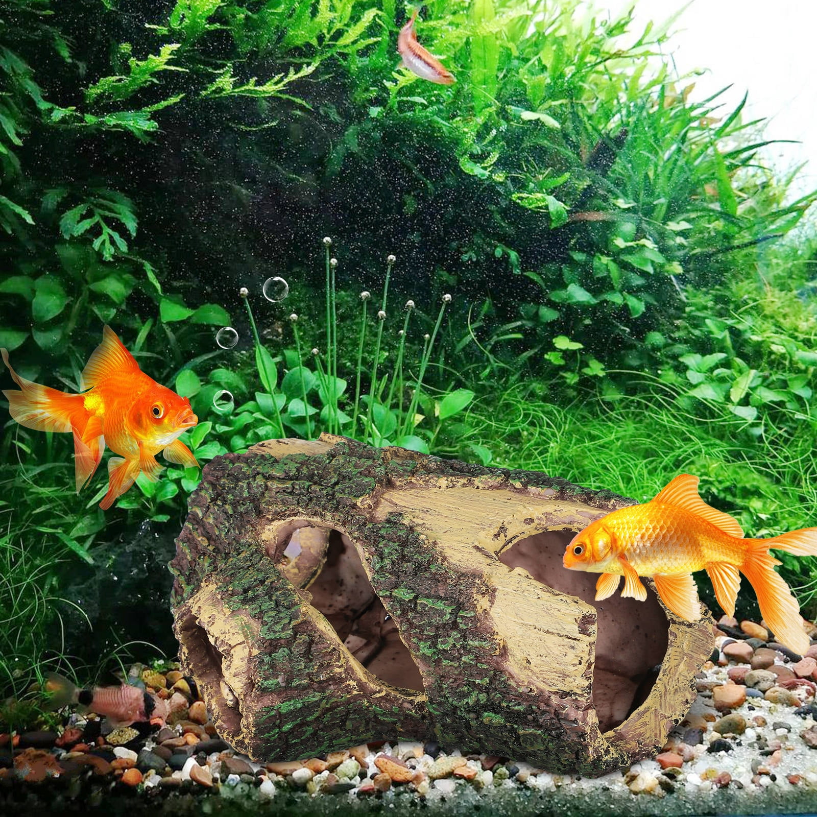 FRCOLOR Large Fish Tank Decor Bark Hole Hides in The House - Walmart.com
