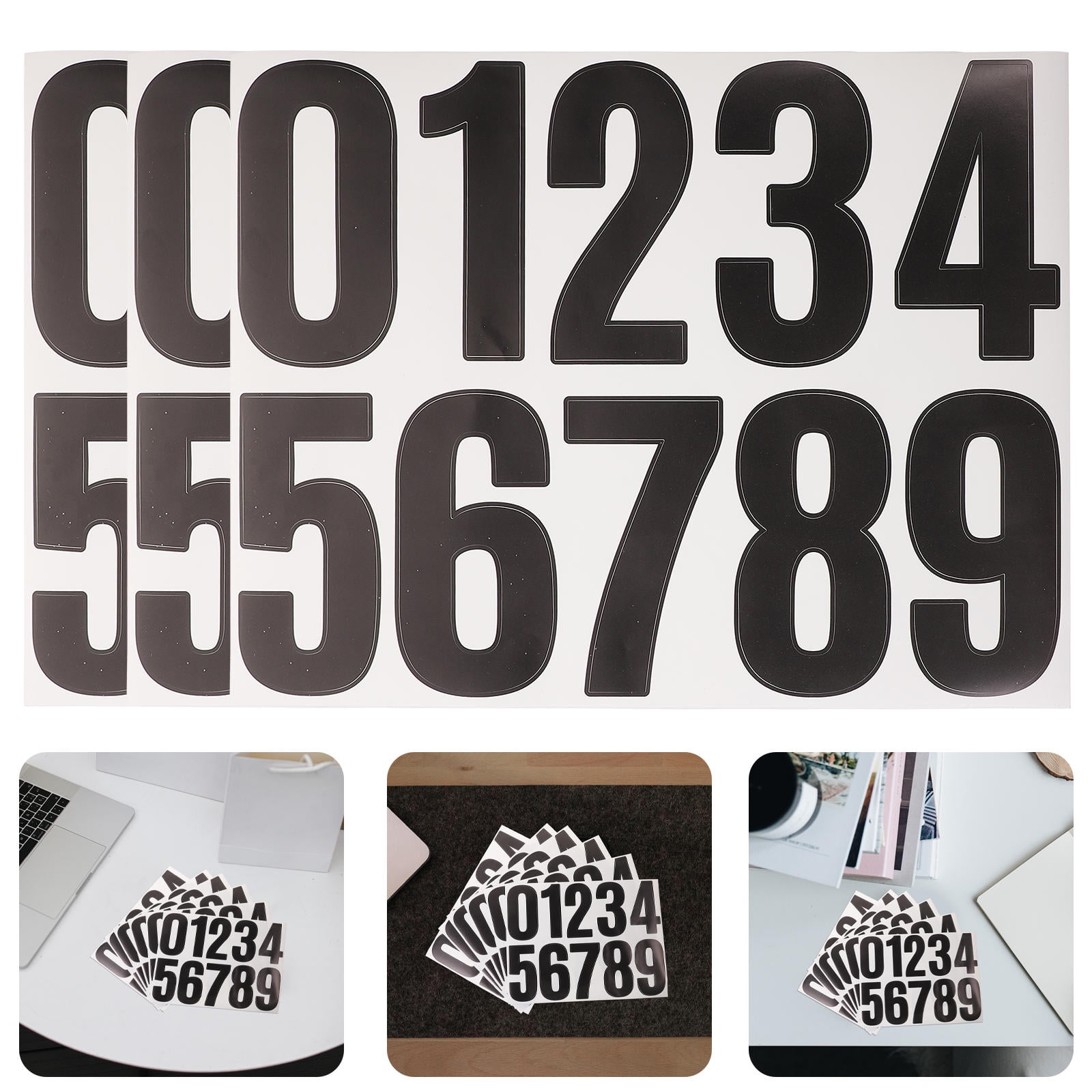 FRCOLOR Large Number Stickers Adhesive Numbers for Trash Can Door Signs ...