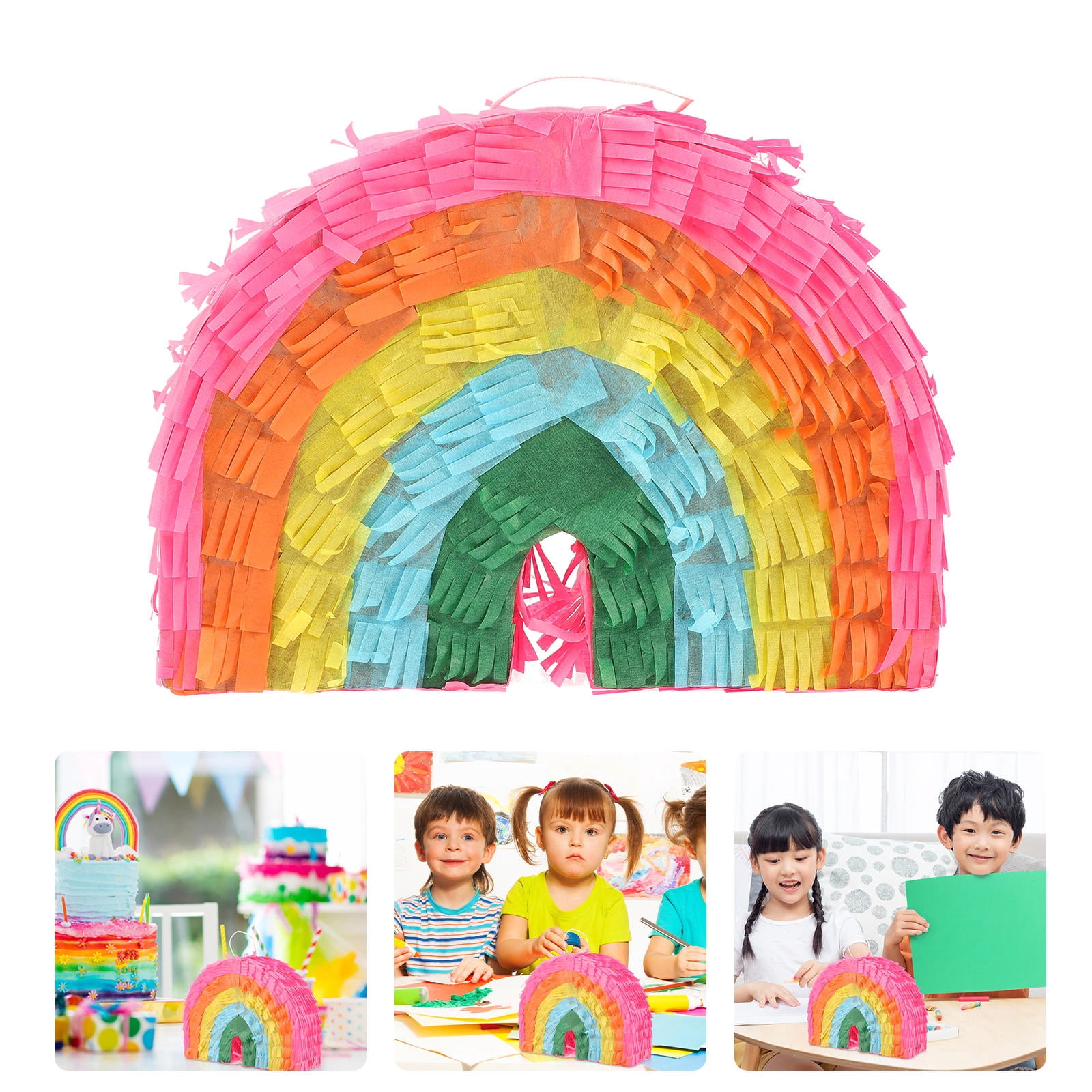 FRCOLOR Large Rainbow Pinata Festive Decoration Child Baby 28.00X20 ...
