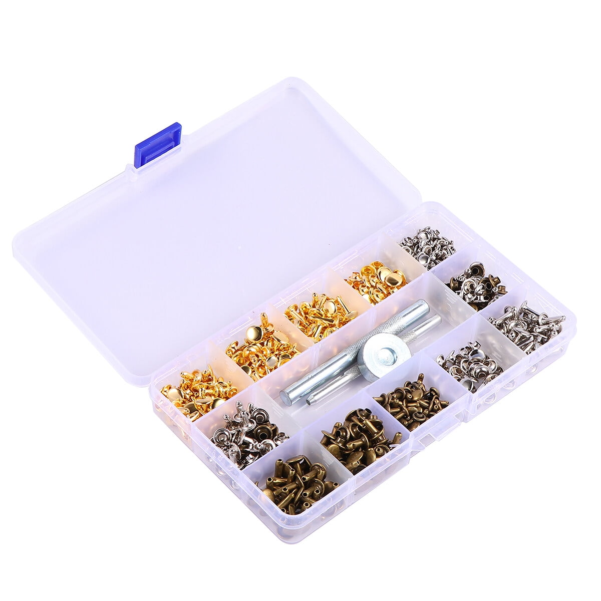 FRCOLOR Leather Rivets Kit with 270 Sets Doublesided Metal Rivets and ...