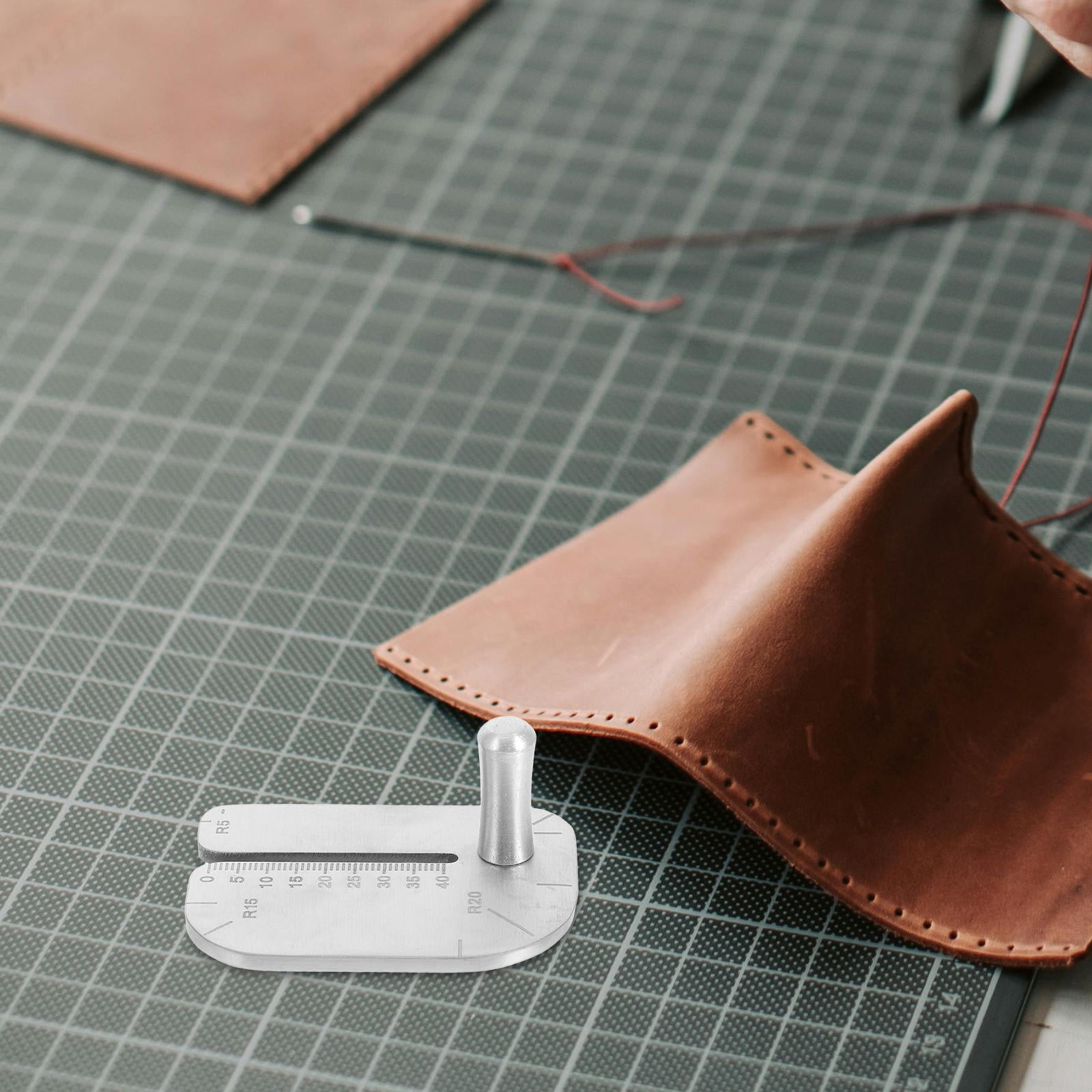 FRCOLOR Leather Sewing Aid Tool Stitching Punch Aid Plate Leather Craft ...