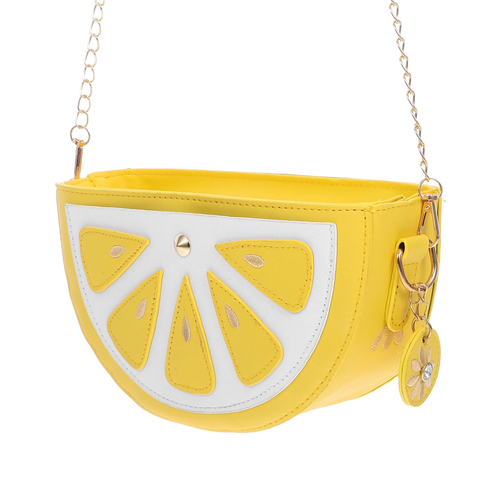 FRCOLOR Lemon Shaped Cross Body Bag Cute Fruit Chain Contrast Color ...