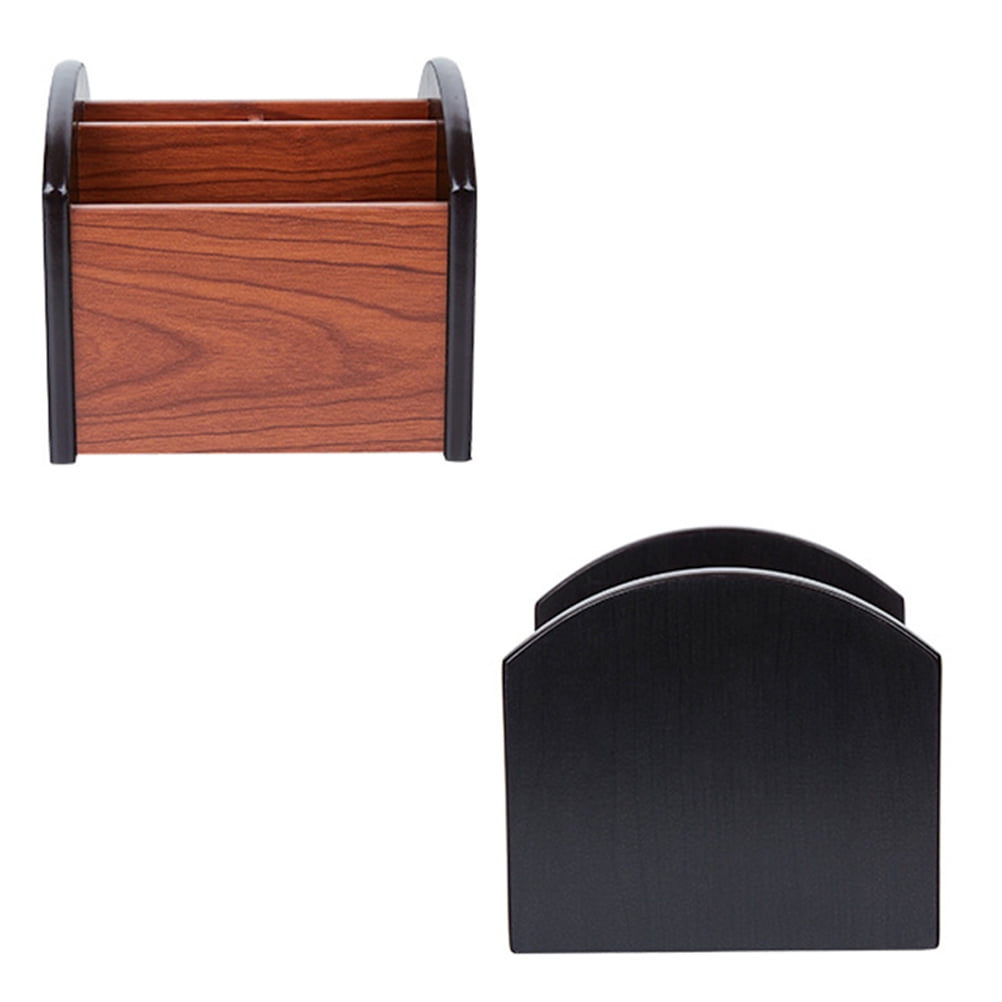 FRCOLOR Lids Stackable Wooden Pen Holder Office Desk Organizer ...