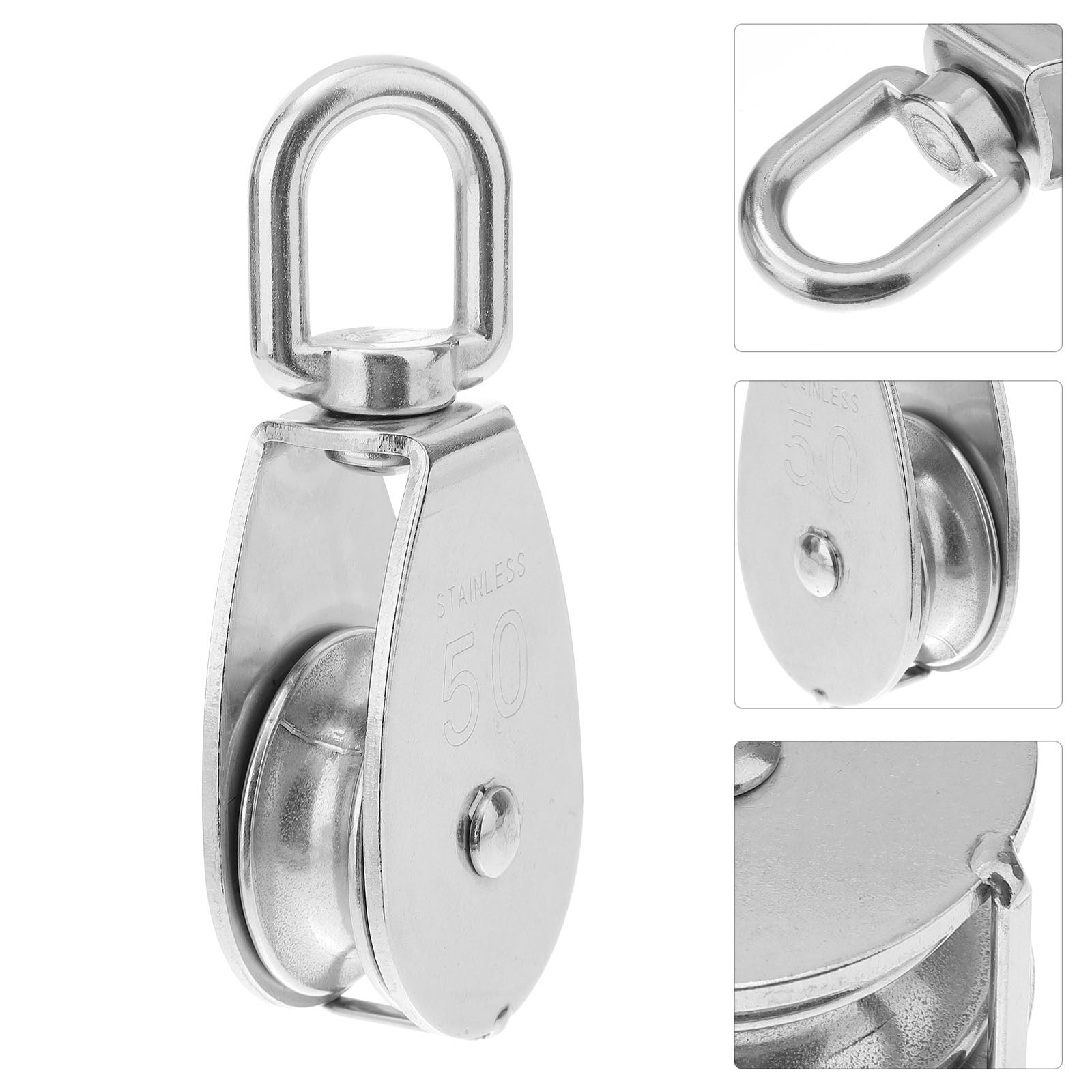 FRCOLOR M50 Stainless Steel Single Wheel Swivel Pulley Block Loading ...