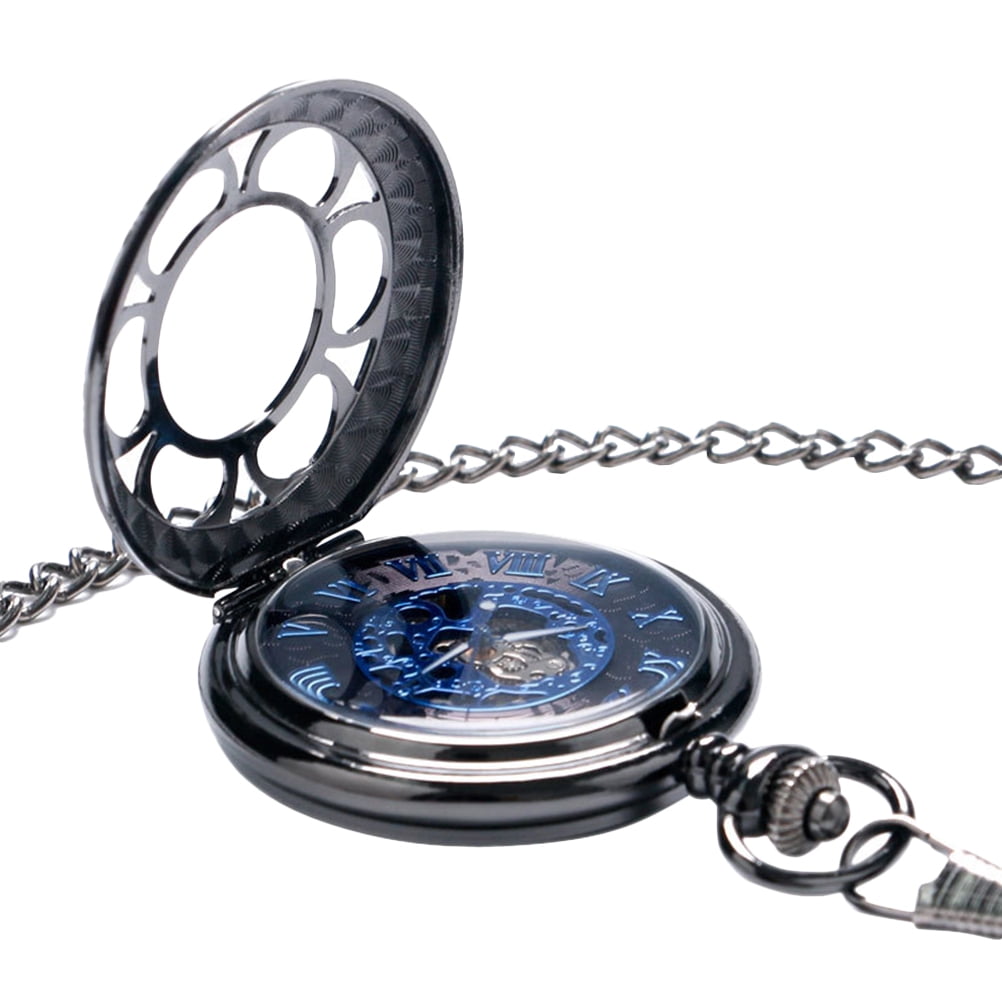 FRCOLOR Mechanical Pocket Watch Roman Numerals Pocket Watch Hollow ...