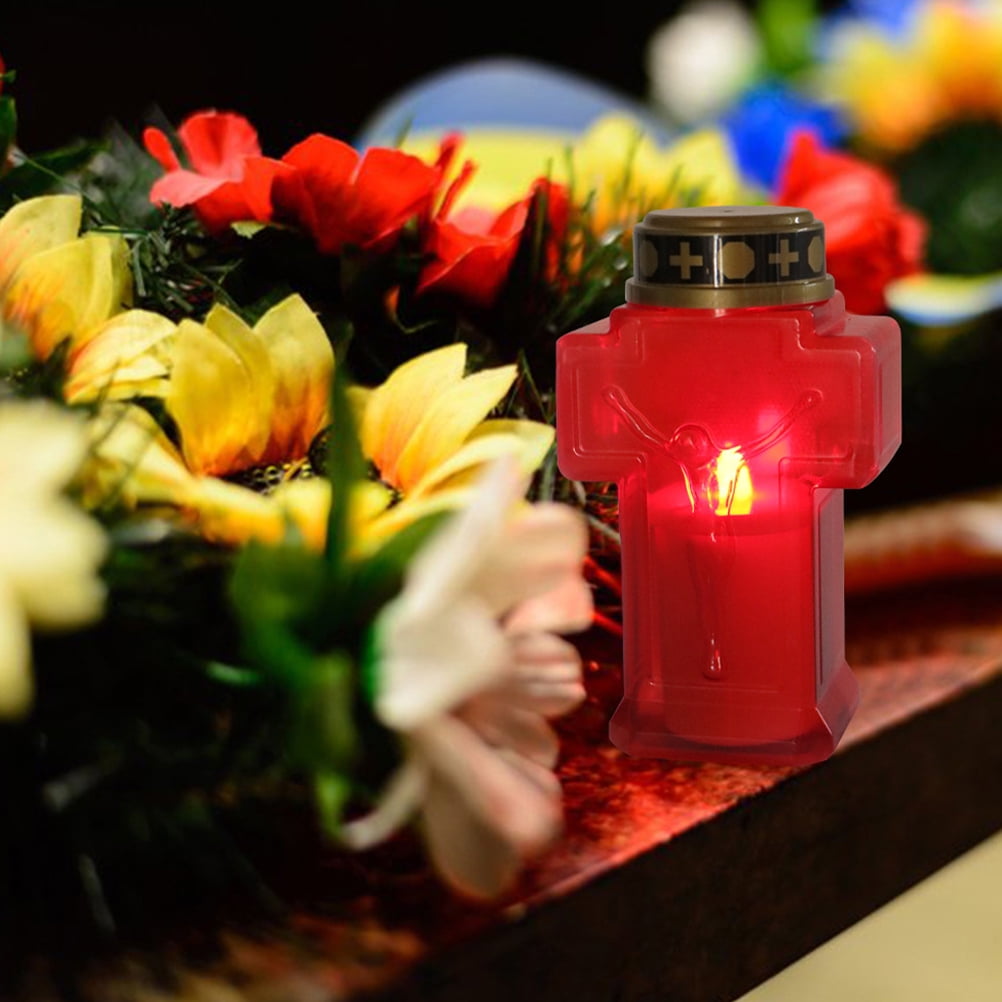 FRCOLOR Memorial LED Flameless Candle Jesus Light Devotional Prayer ...