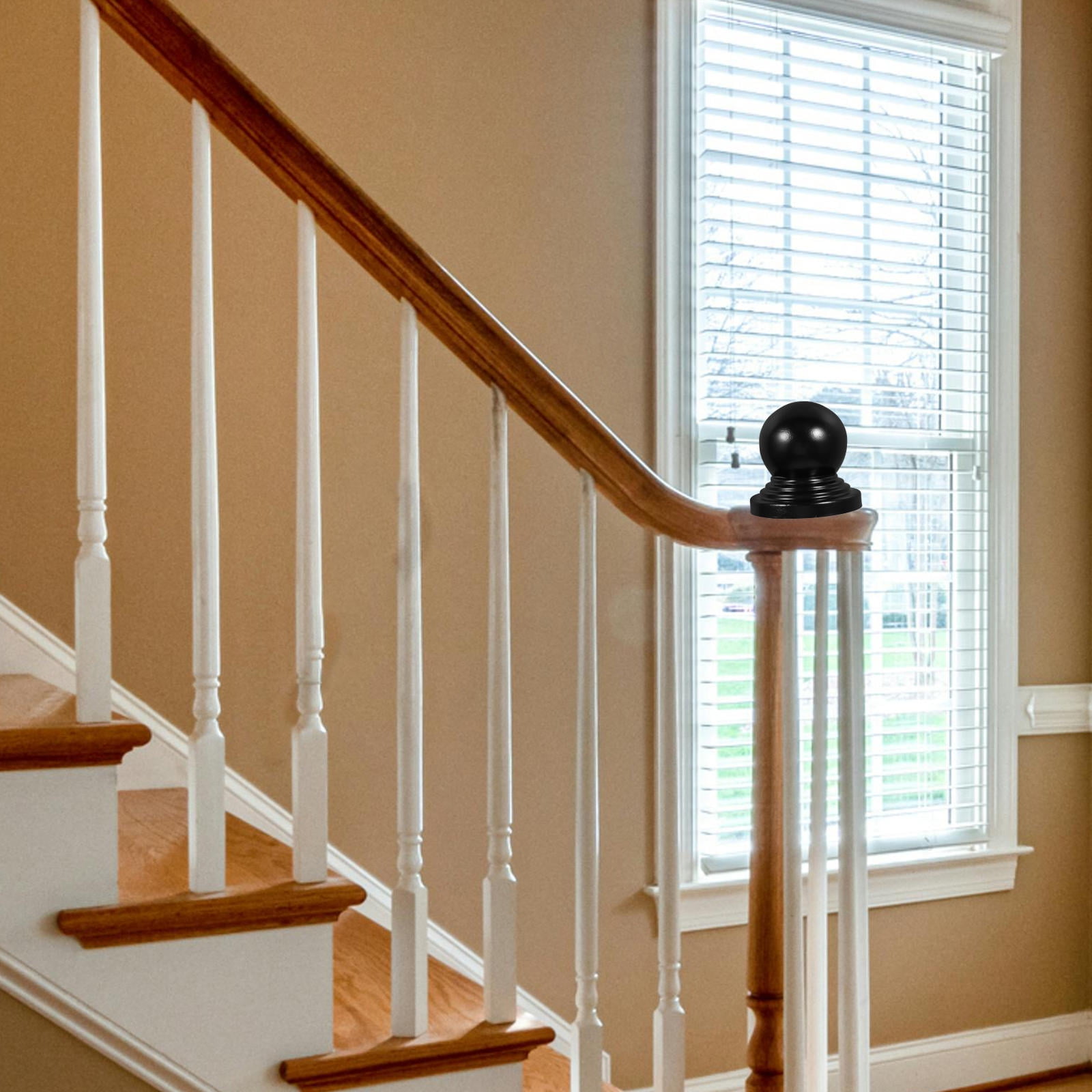 FRCOLOR Metal Finial Ornaments For Farmhouse Fence Black Ball Fence ...