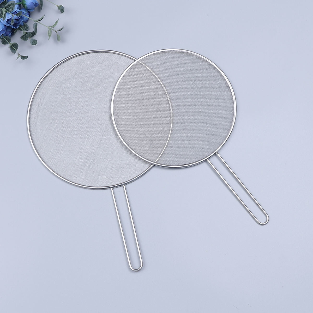 FRCOLOR Metal Oil Splatter Guard for Cooking Use Silver Color Large ...