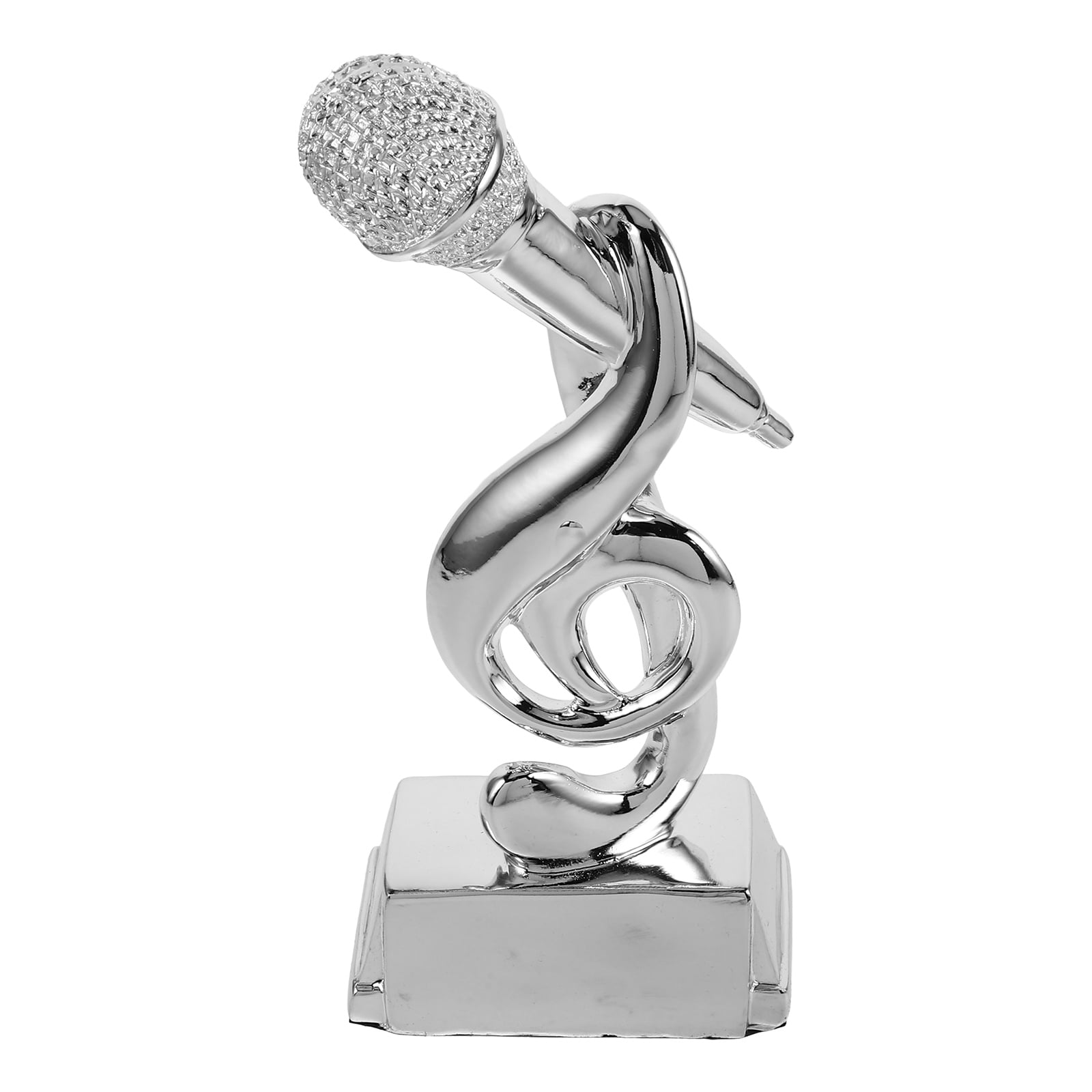 FRCOLOR Microphone Trophy for Singing Competitions Silver Music Award ...