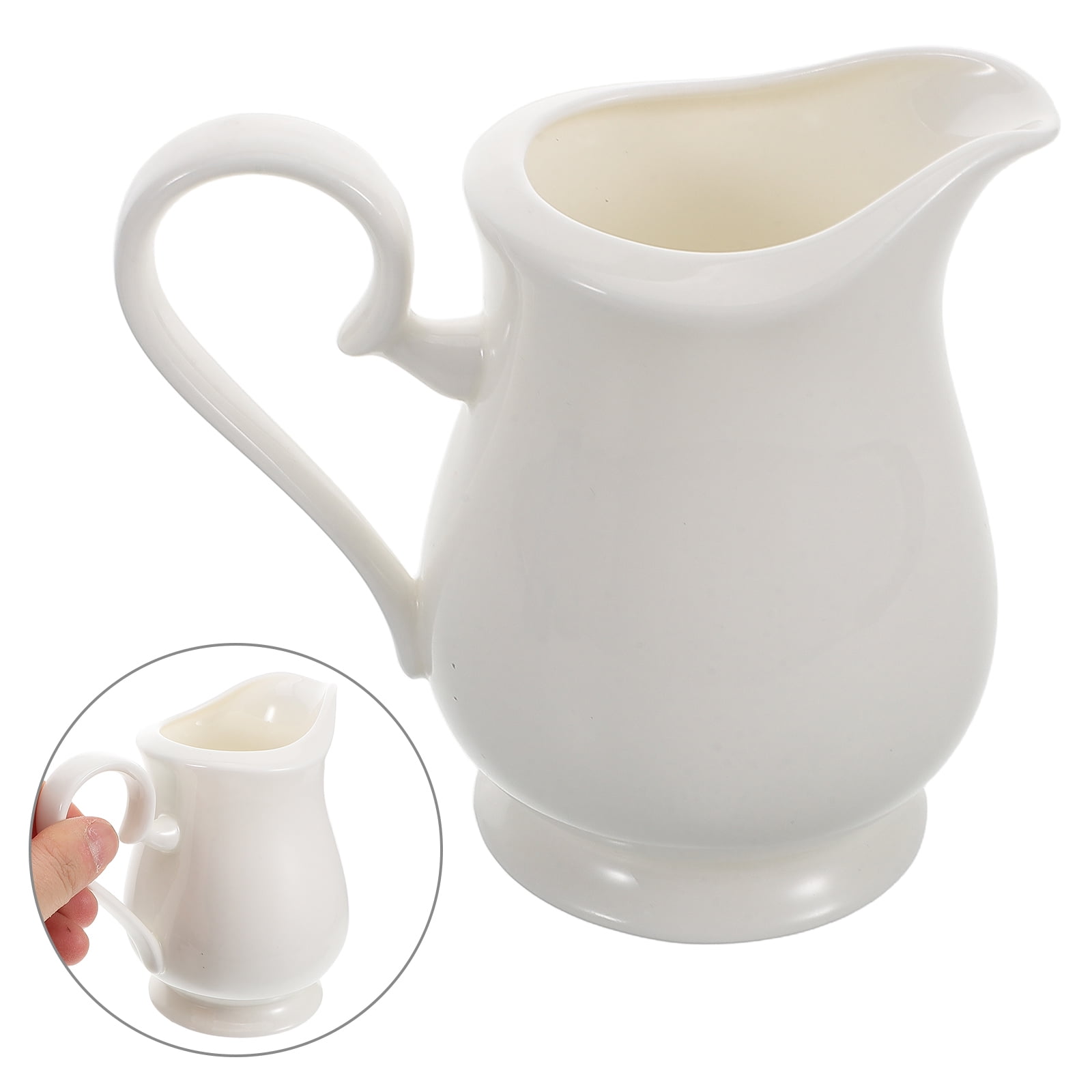 FRCOLOR Mini Ceramic Creamer With Handle Coffee Milk Creamer Pitcher ...
