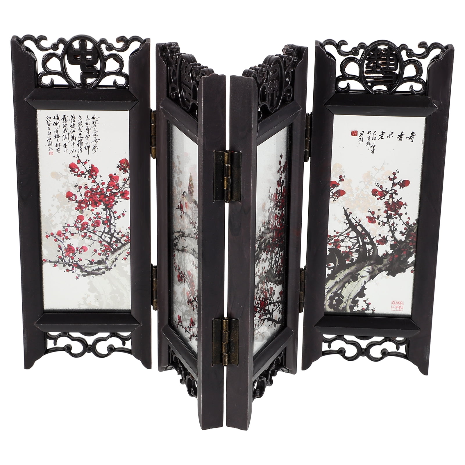 FRCOLOR Mini Chinese Folding Screen Desktop Room Divider Oriental ...