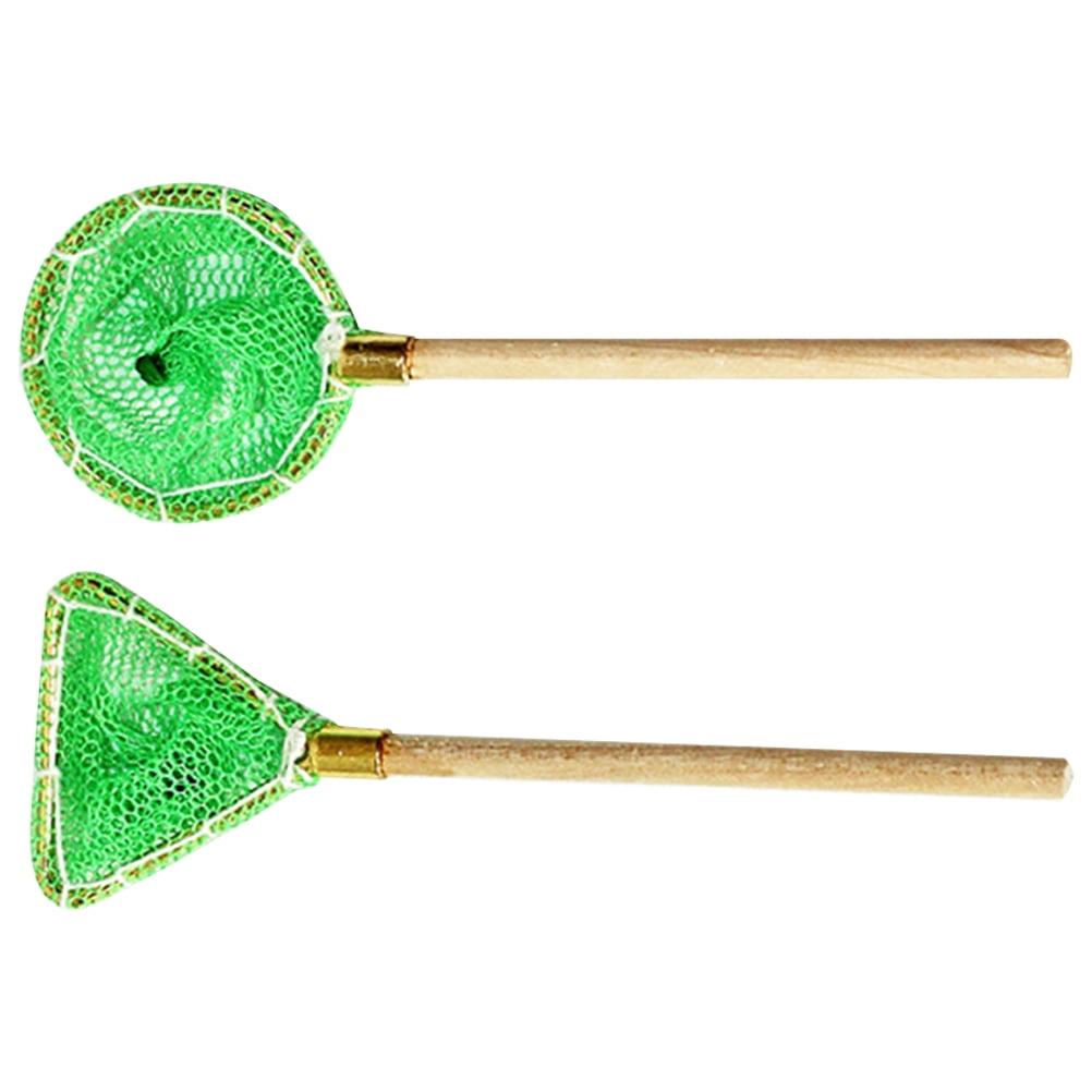 FRCOLOR Mini Fishing Mesh Net for Kids Playing with Durable Wood and ...