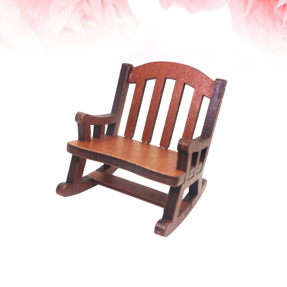 FRCOLOR Mini Retro Wooden Chair for Mini House Decoration Made of ...