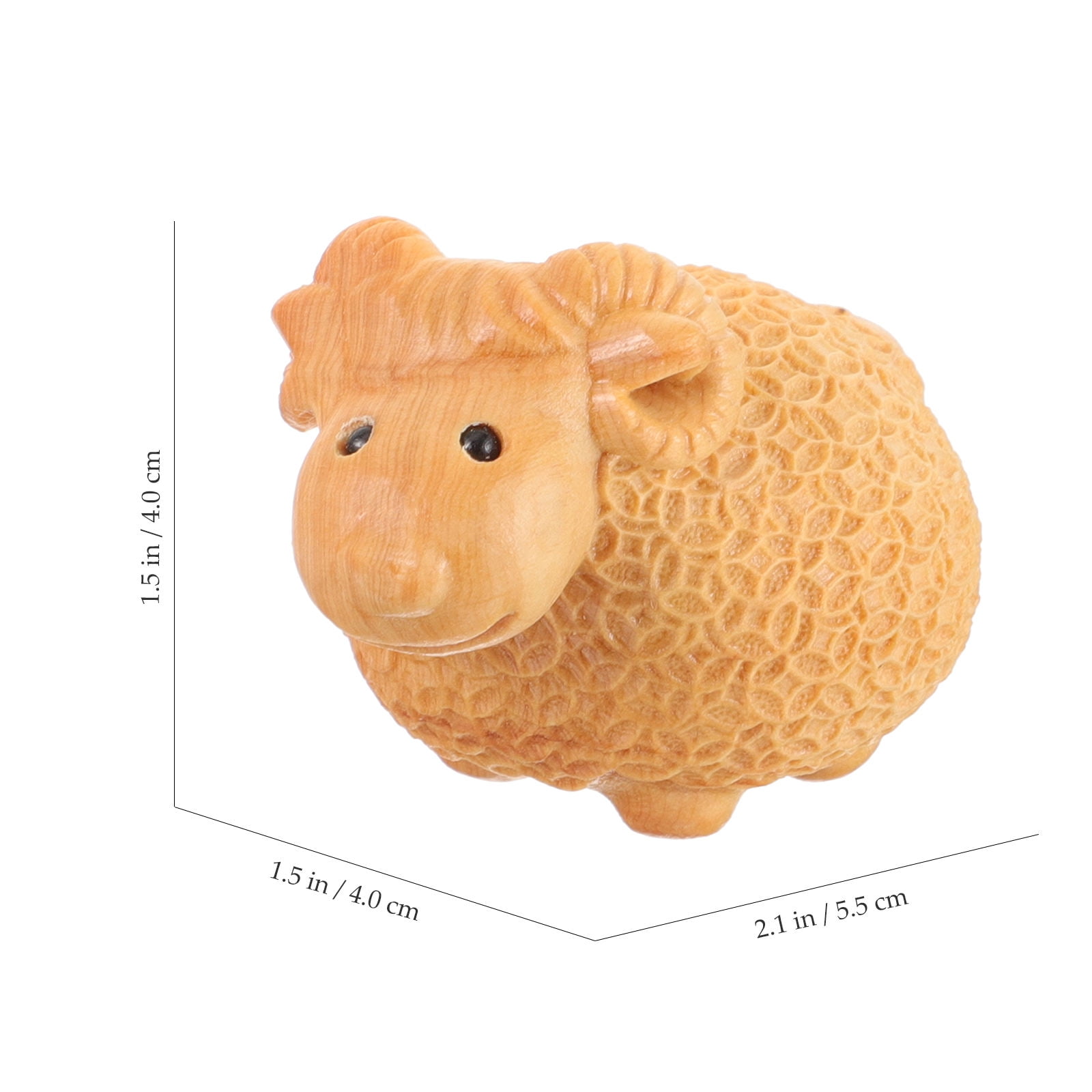 FRCOLOR Miniature Wood Carving Sheep Ornament Wooden Carving Animal ...