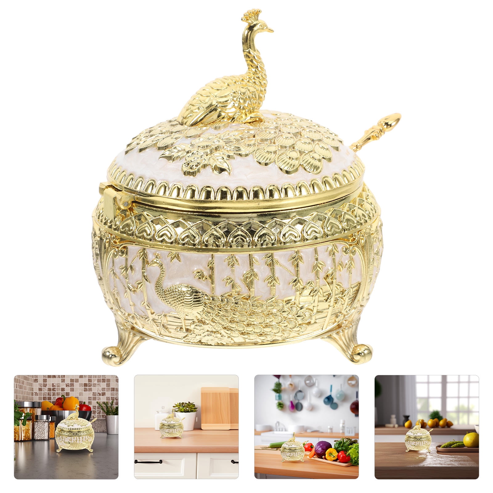 FRCOLOR Minimalist European Zinc Alloy Sugar Jar and Salt Container ...