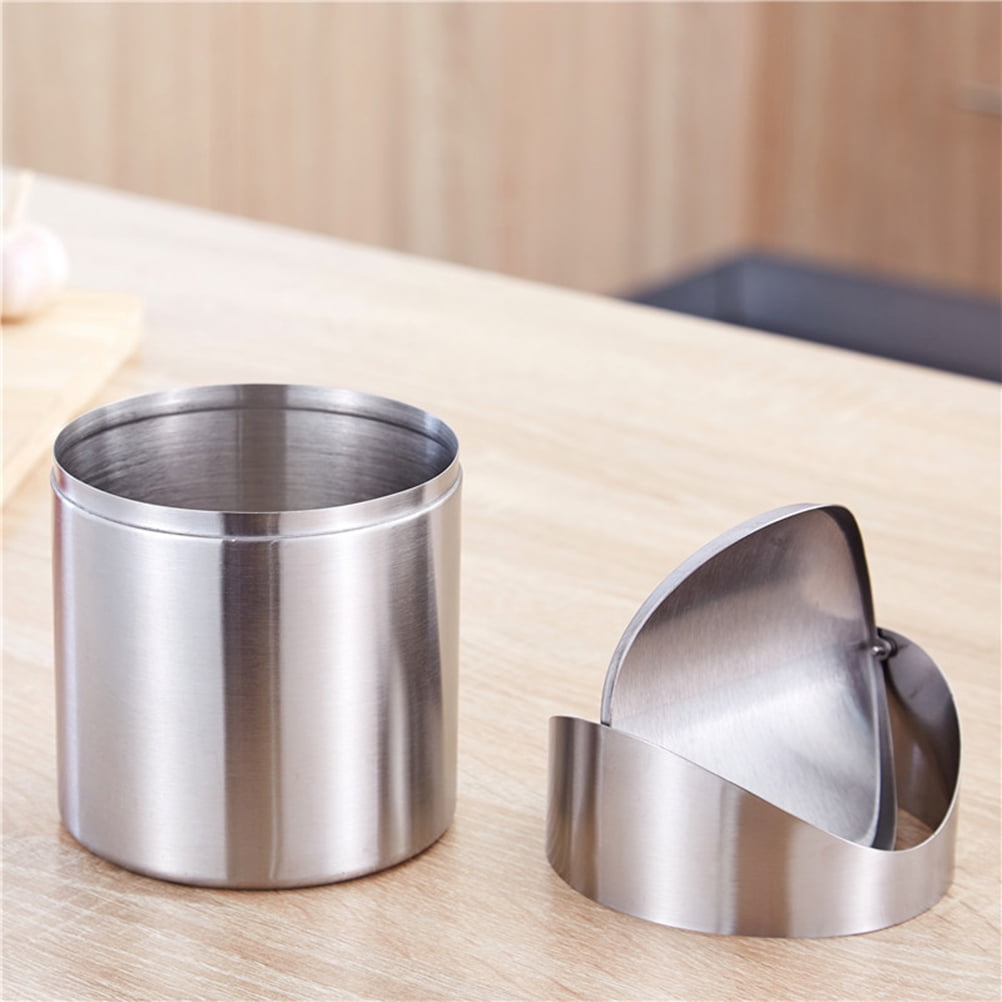 FRCOLOR Modern Stainless Steel Trash Can for Office and Home Use Mini ...