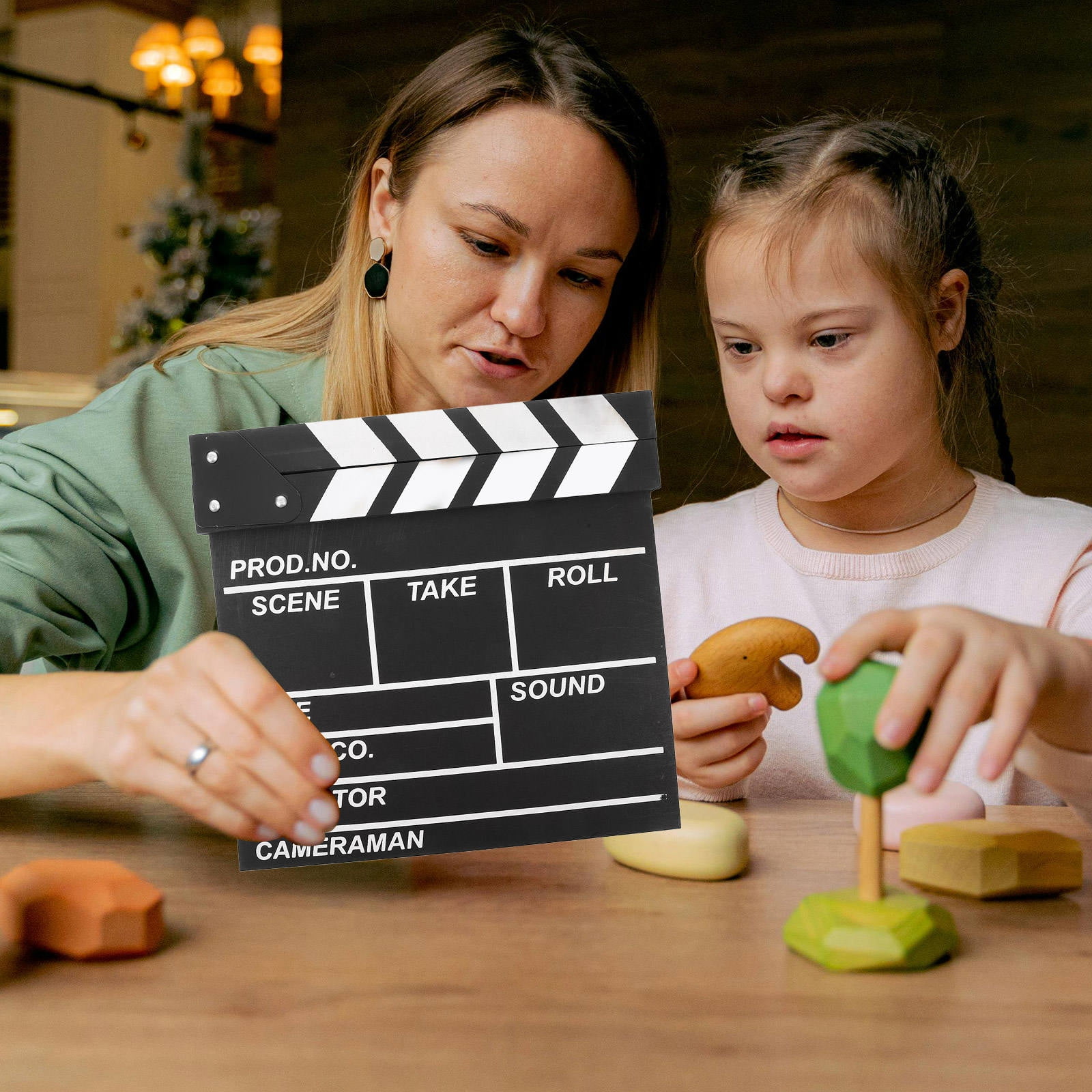 FRCOLOR Movie Directors Clapboards Film Clapboard Wooden Clapper Board Film Action Scene Cut ...