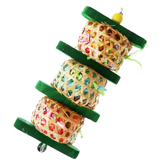 FRCOLOR Multi Colored Rattan Hanging Ball 1Pack for Parrot Chewing and ...