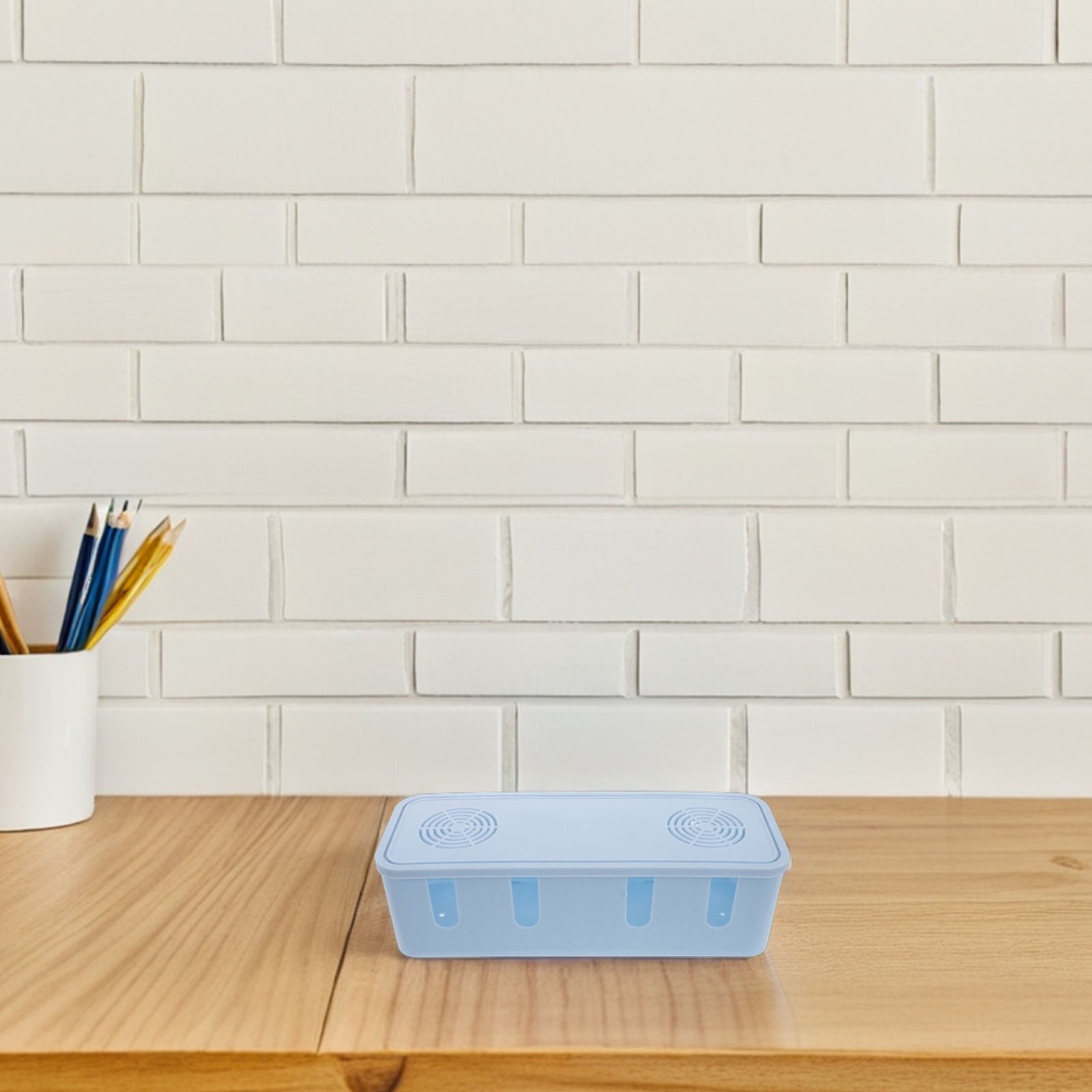 FRCOLOR Multi-Functional Cord Storage Organizer Box Desktop Cable ...