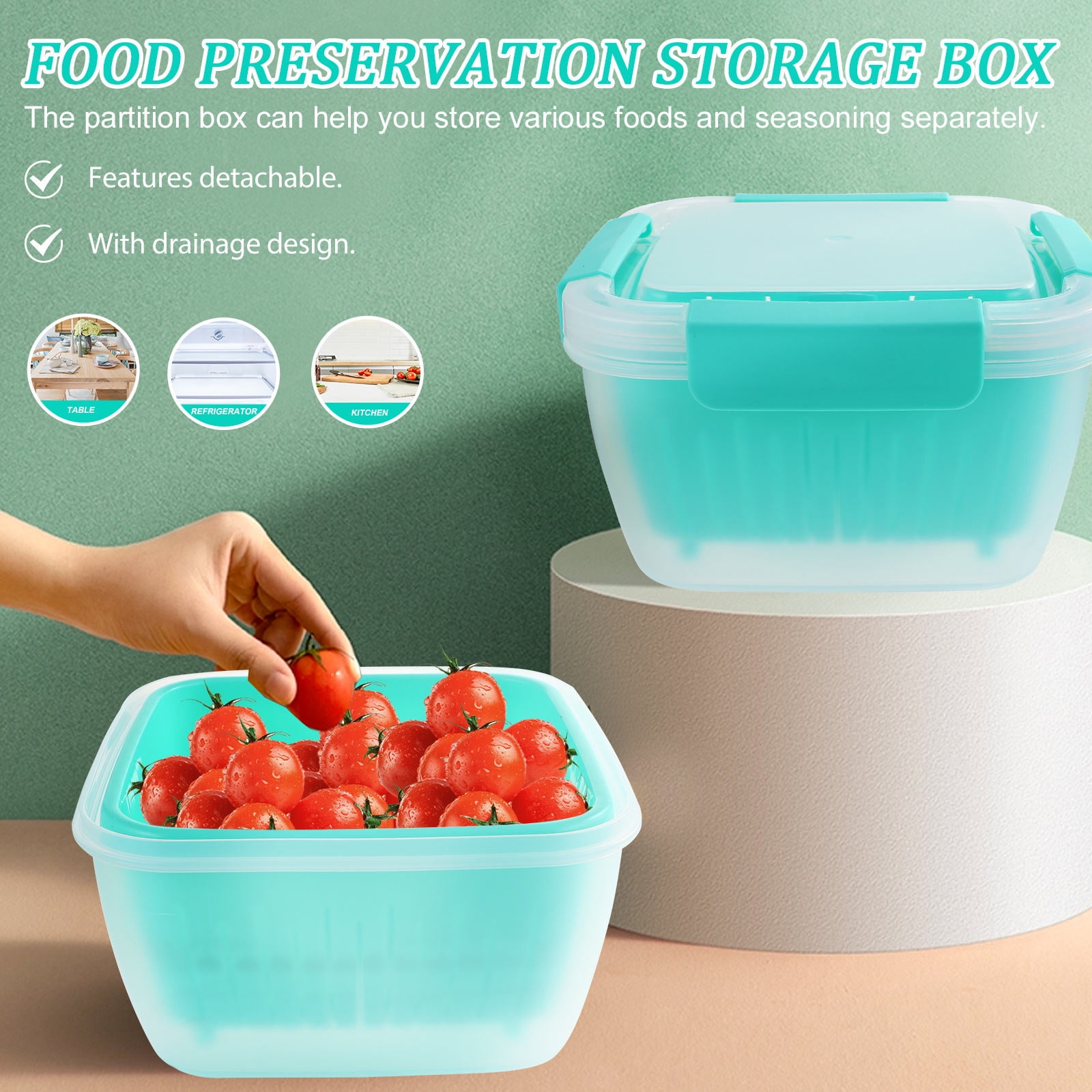 FRCOLOR MultiUse Drain Fresh Box with PP Material for Storing Fruits ...