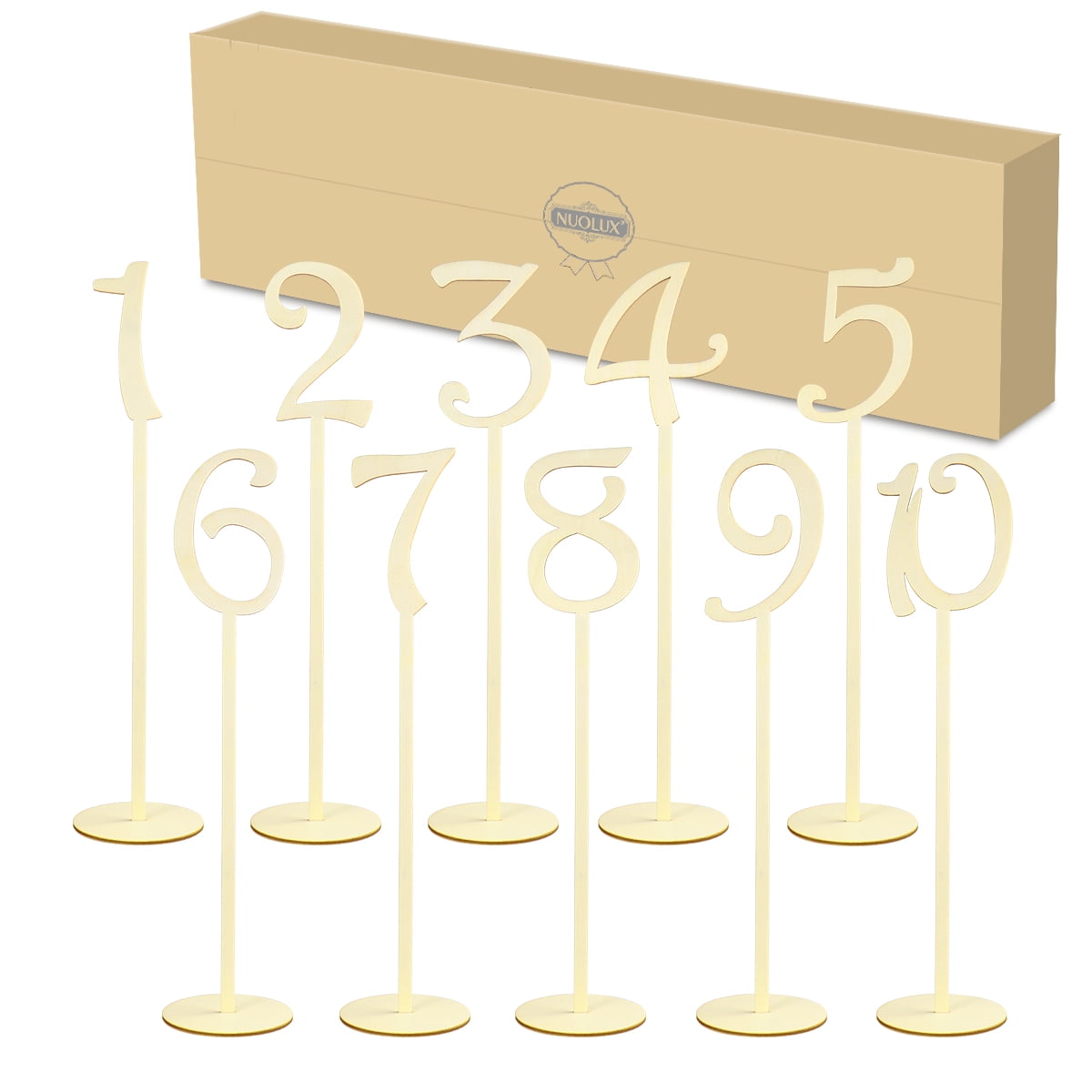 FRCOLOR NUOLUX 10pcs 1-10 Wooden Table Numbers with Holder Base Seat ...