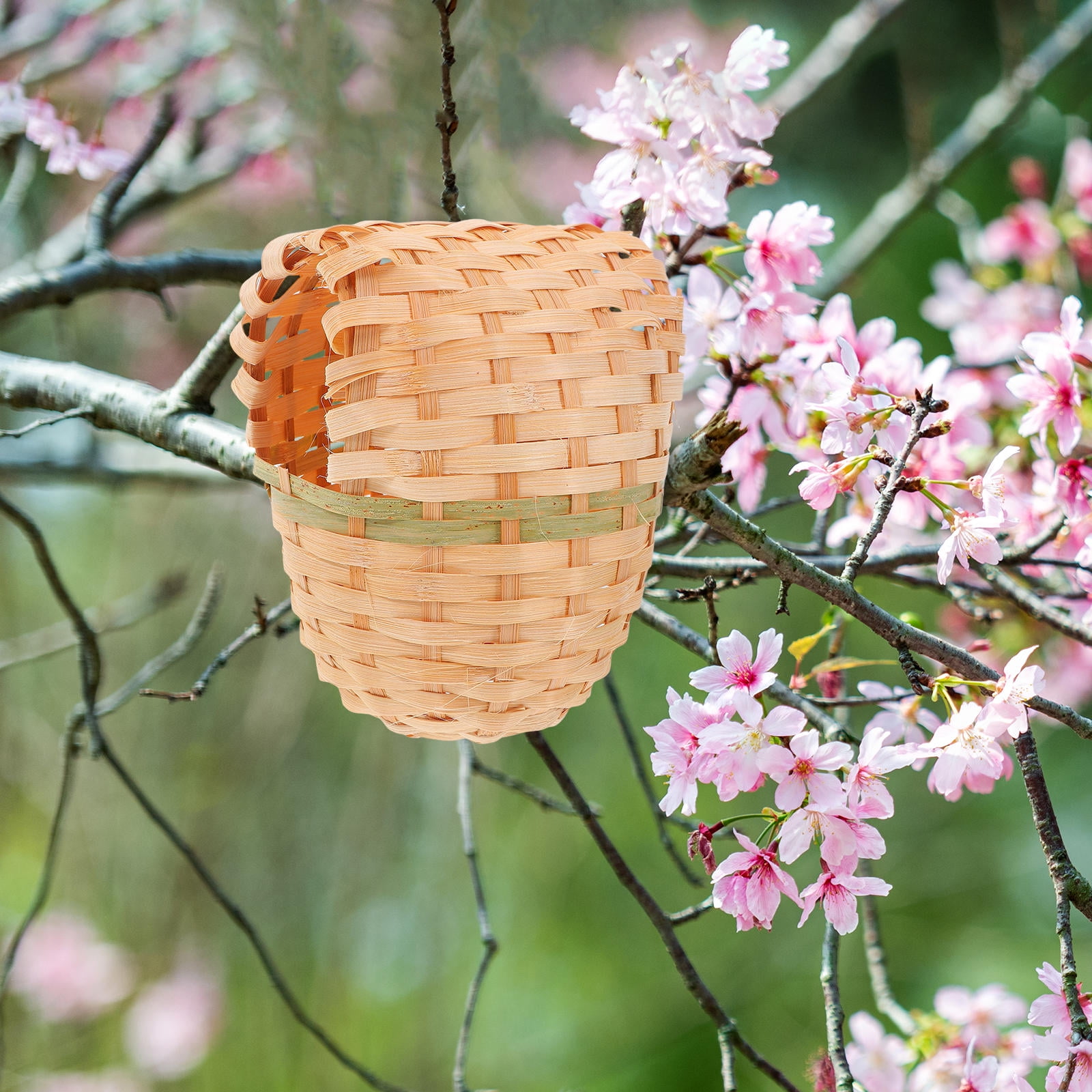FRCOLOR Natural Bird Nests with Hook Bamboo Woven Wild Birds Garden ...
