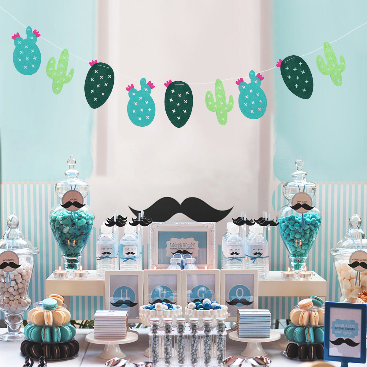 FRCOLOR Non-woven Fabric Cactus Party Banner Garland Banner for ...