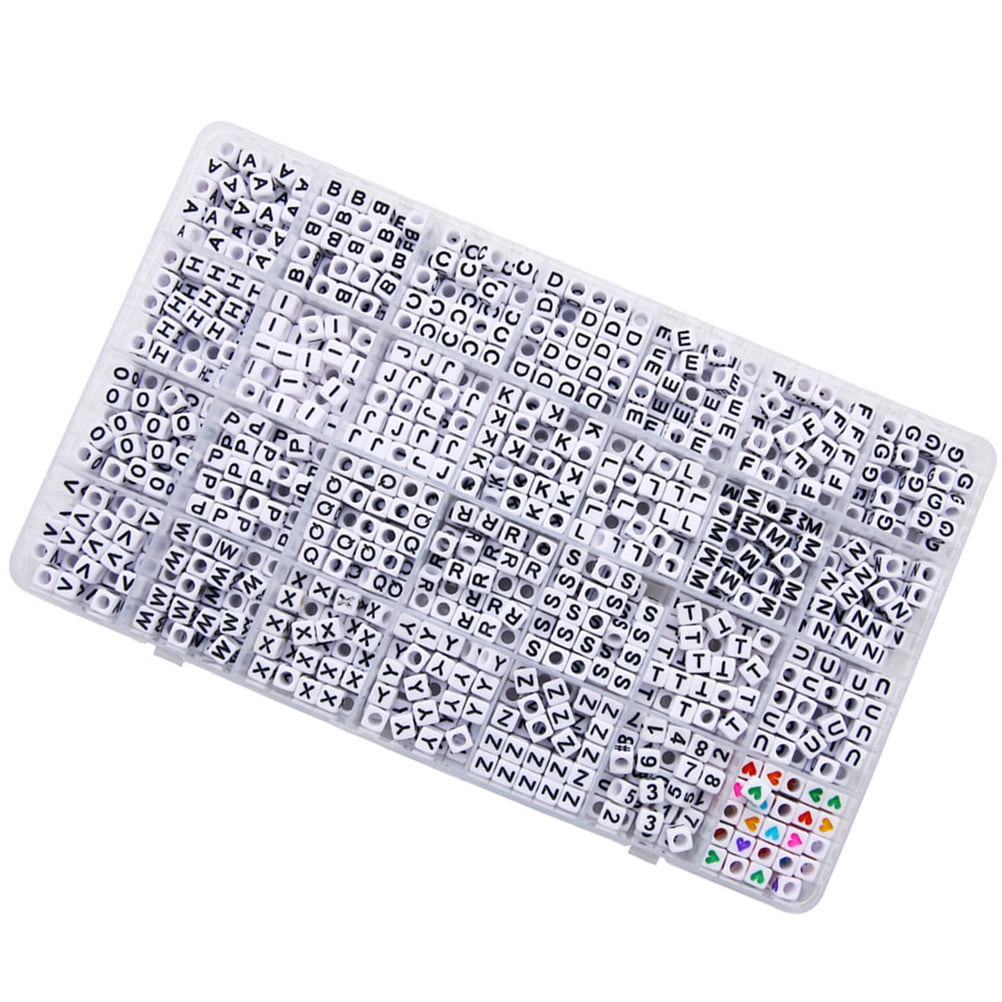 FRCOLOR Number Acrylic Alphabet Beads Multi-functional Beads 0.6X0.6X0 ...