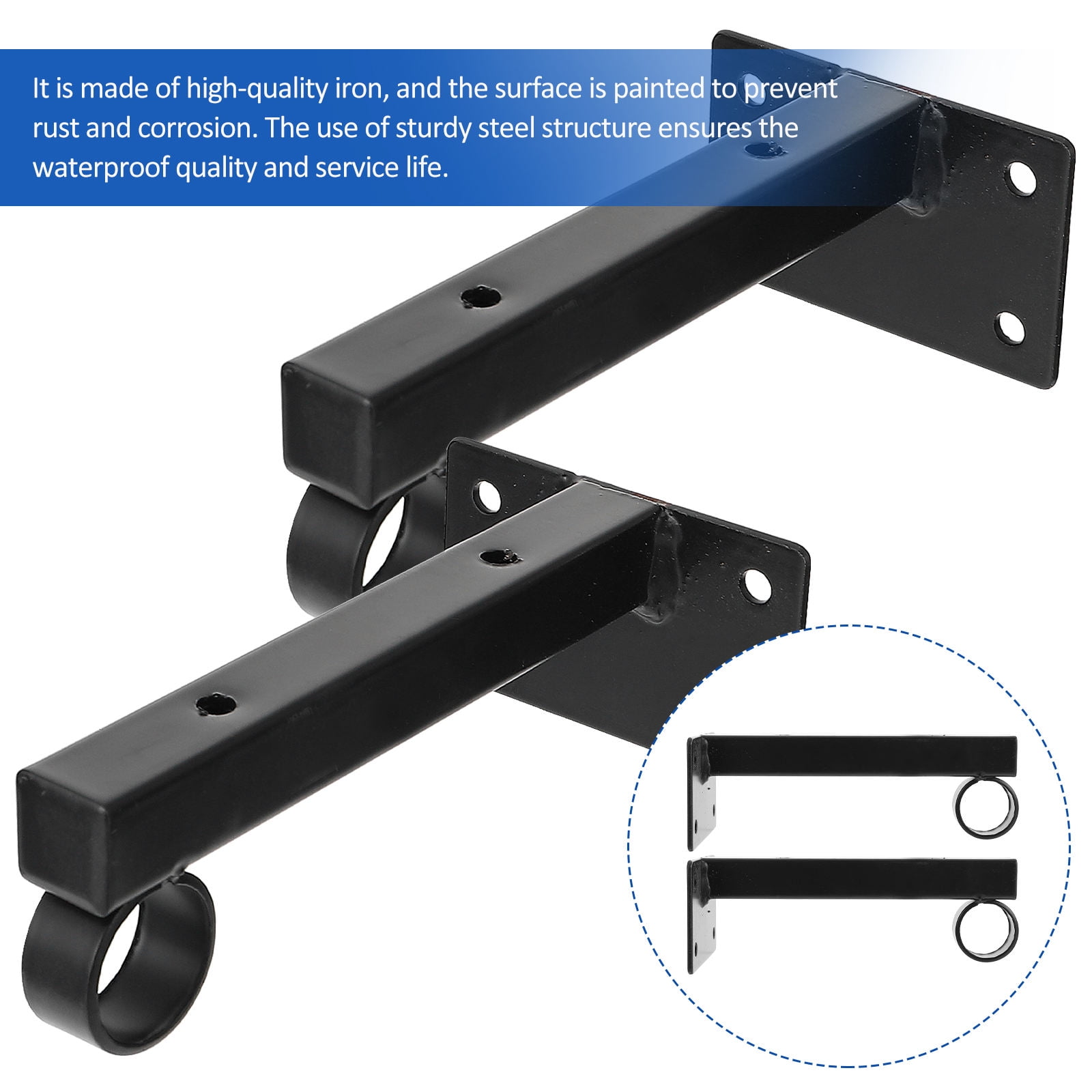 FRCOLOR One Word Bracket with Ring Floating Shelf Wall Shelves Support ...