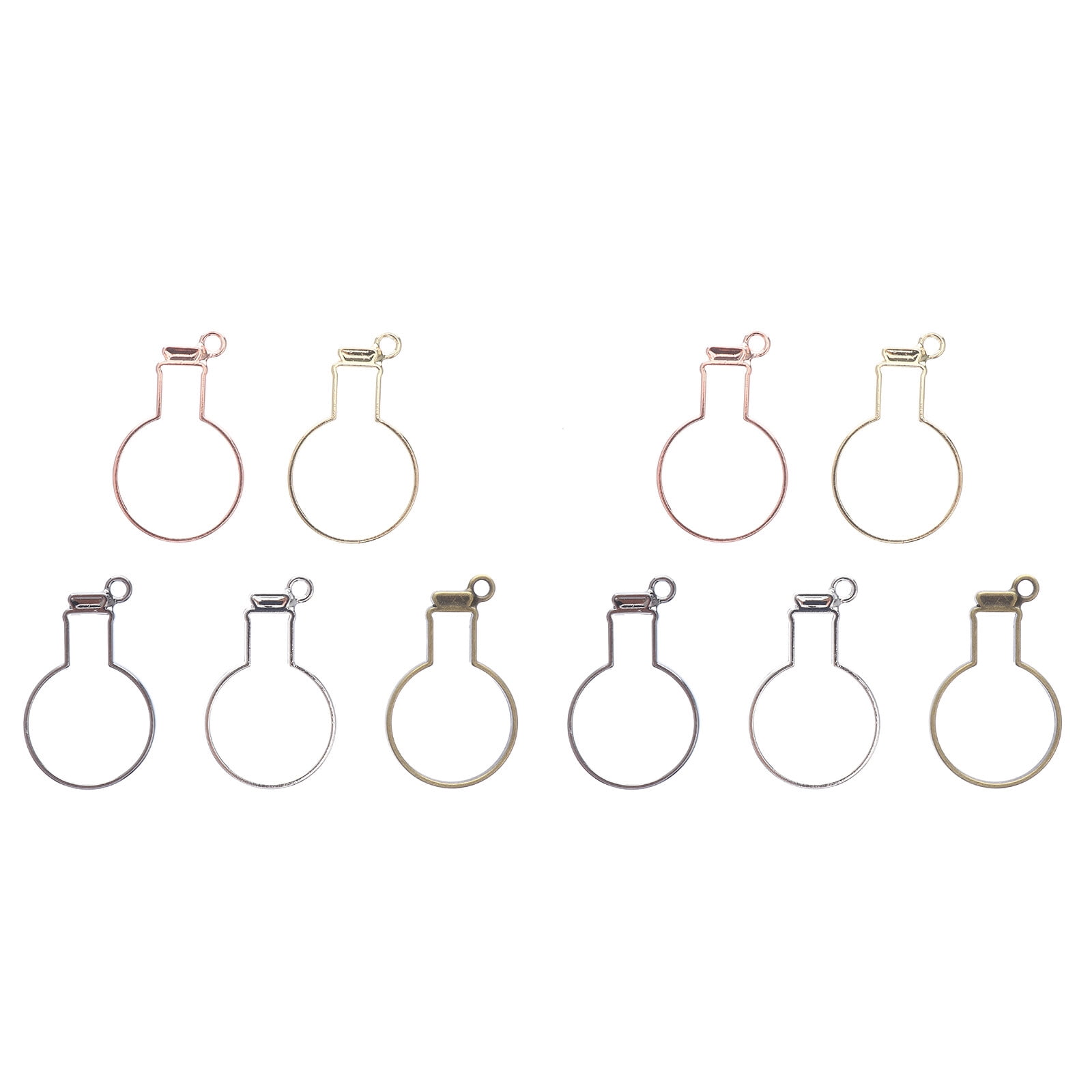 FRCOLOR Open Bezels 50pcs Open Back Bezel Pendants Charms Wish Bottle ...