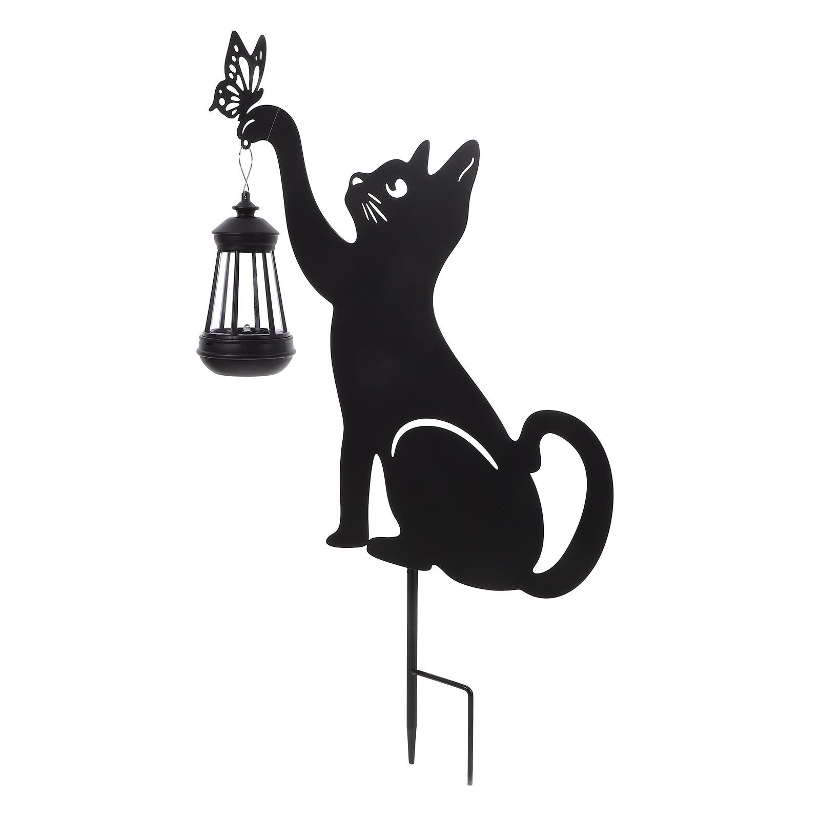 FRCOLOR Outdoor Car Statue Outdoor Cat Stake Decor Backyard Solar Lamp ...