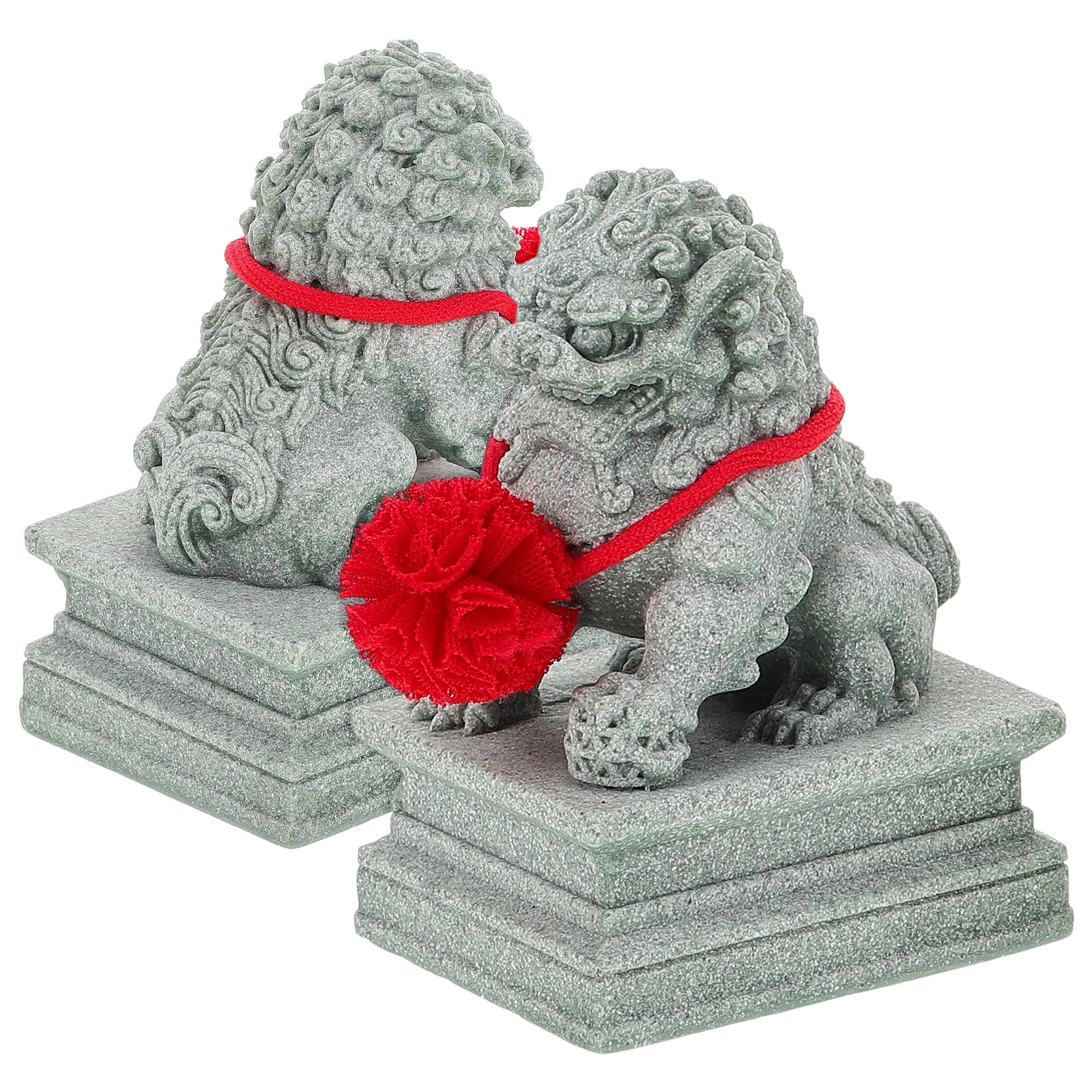 FRCOLOR Outdoor Lion Statue Chinese Guardian Stone Statues Office Light ...