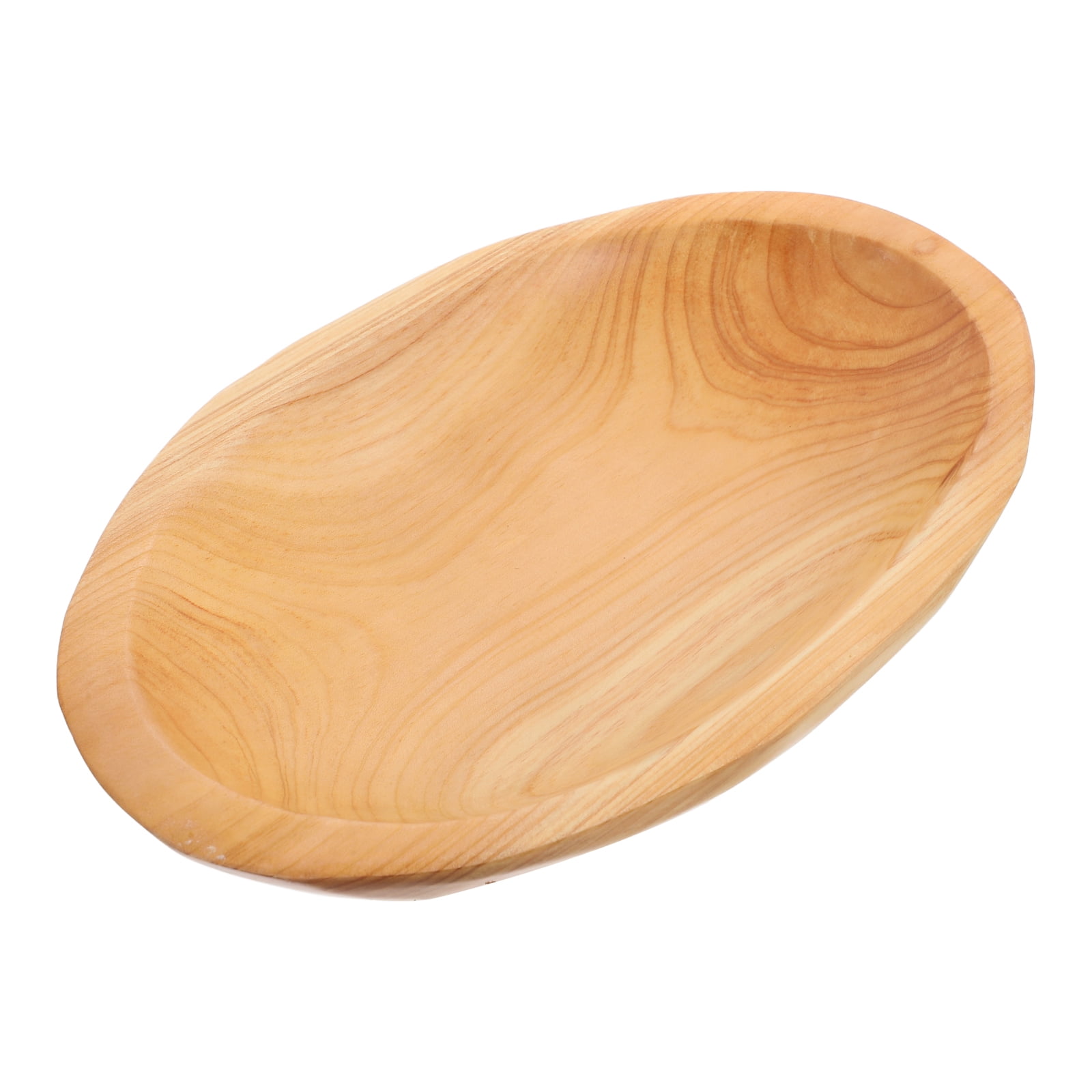 FRCOLOR Oval Food Tray Wooden Appetizer Plate Serving Platter Dessert ...
