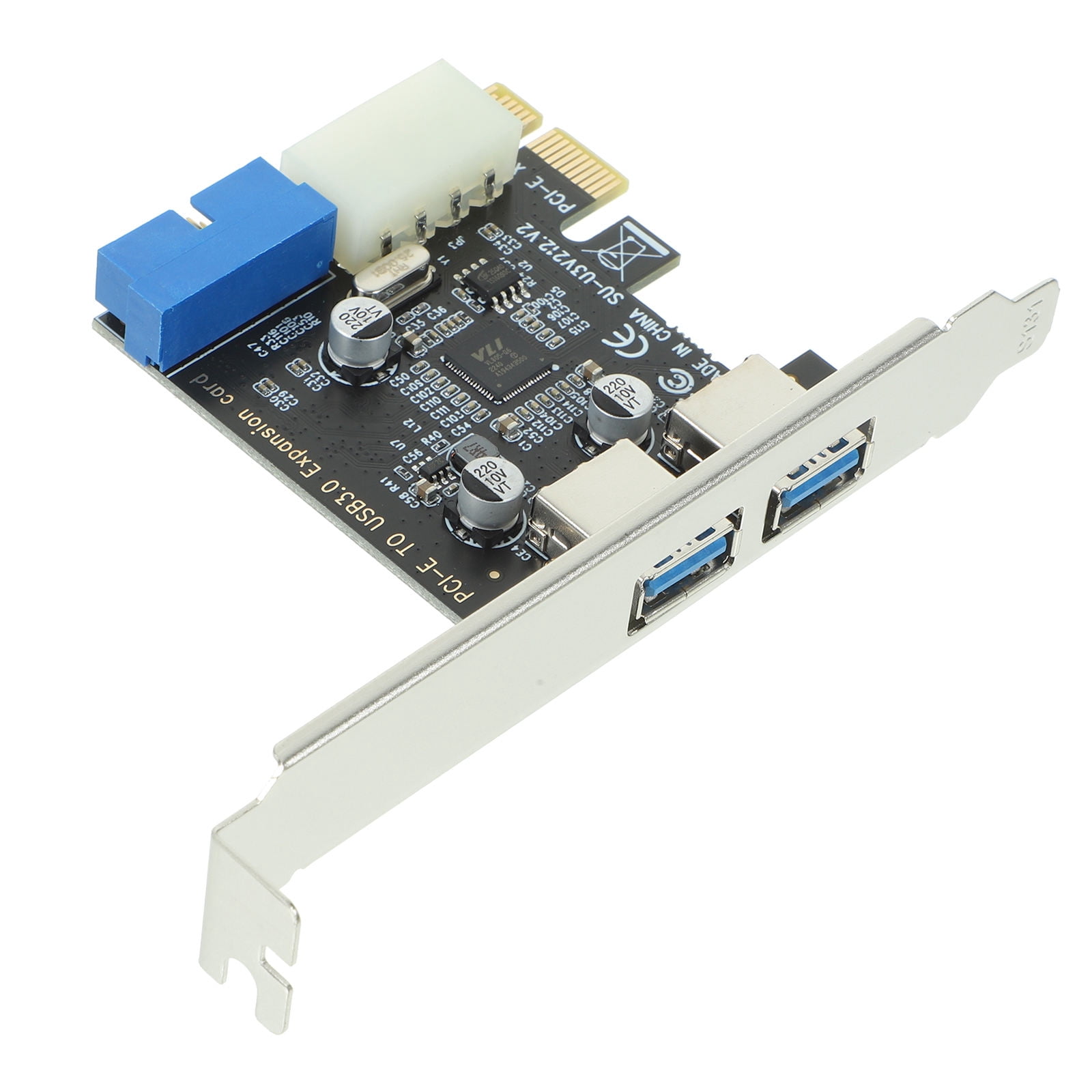 FRCOLOR PCI-E USB Adapter 2 Ports Expansion Card Computer PCI-E Double ...