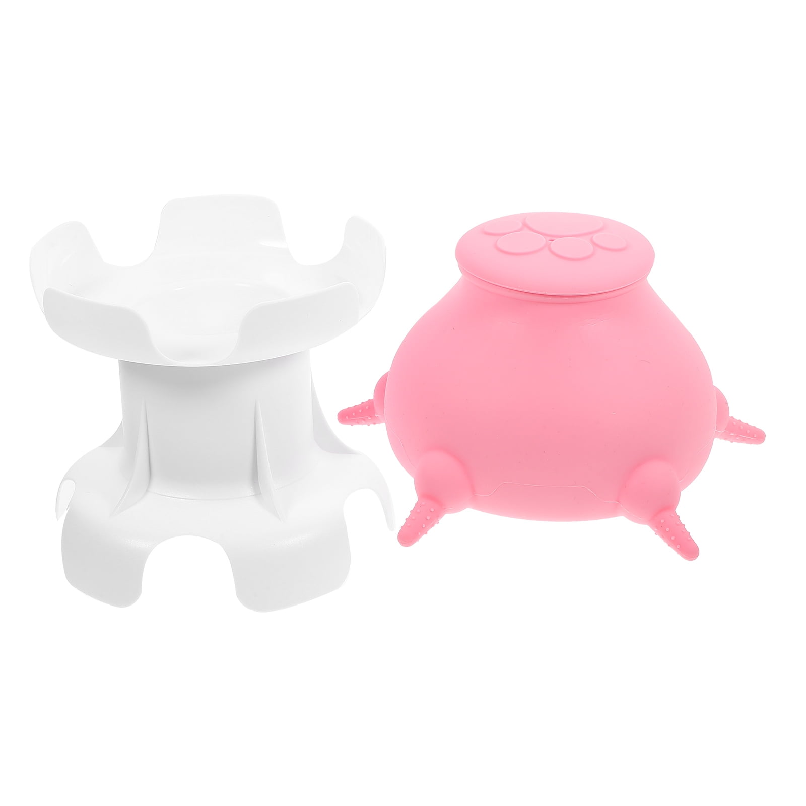 FRCOLOR Pacifiers Feeding Bowl with Stand Multiple Puppies Kittens ...