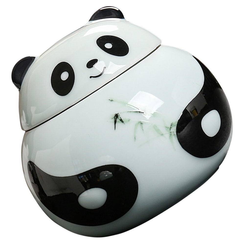 FRCOLOR Panda Shaped Airtight Ceramic Jar with Lid in Assorted Colors ...