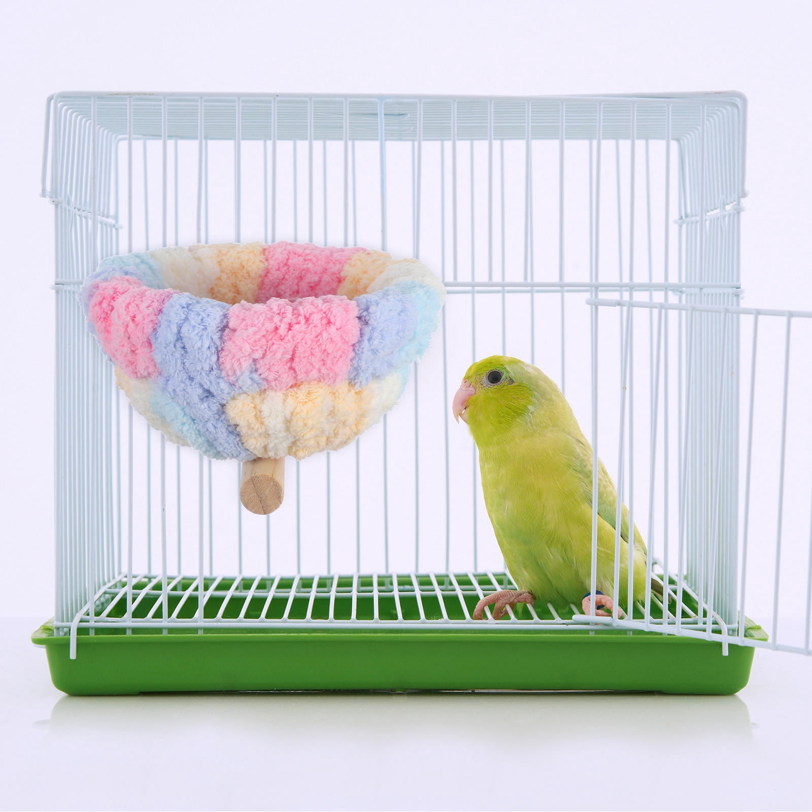 FRCOLOR Parrot Perch Stand For Cage With Nest Plush Warm Bird Nest For ...