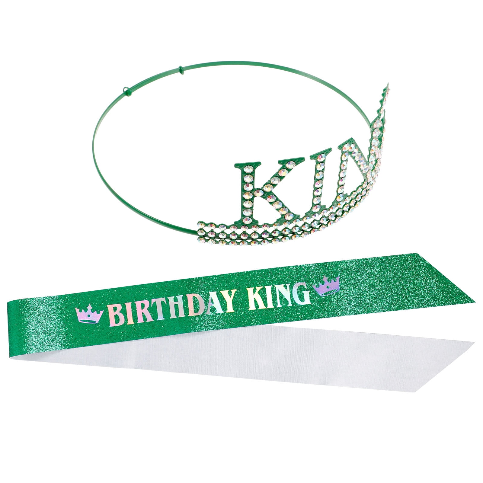 FRCOLOR Party Crown Tiara Birthday Photo Prop Headband Sash for Men Man ...