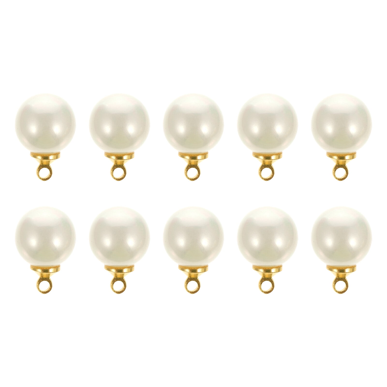 FRCOLOR Pearl Buttons 10Pcs Pearl Sewing Buttonns Round Dome Metal ...