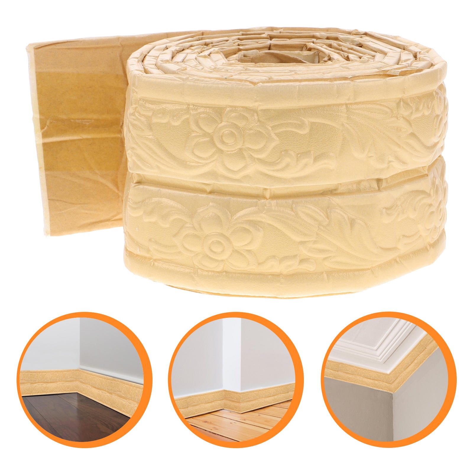 FRCOLOR Peel and Stick Molding Trim 3D Wall Edging Lines Foam Baseboard ...